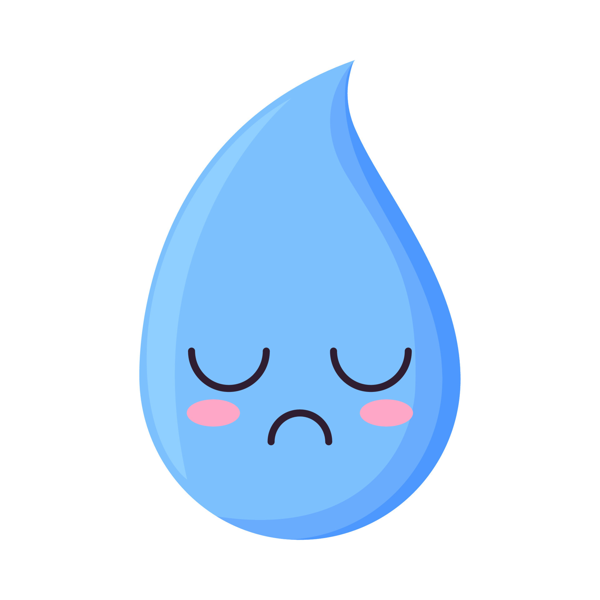 Triste Gota De Lluvia Kawaii 17063797 Vector En Vecteezy