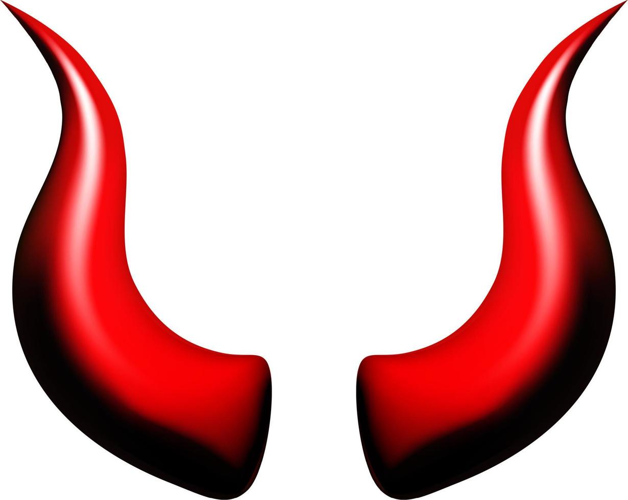 Set Of Red Demon Or Devil Hornshalloween And Carnival Symbolevil Monster Attributes Collection