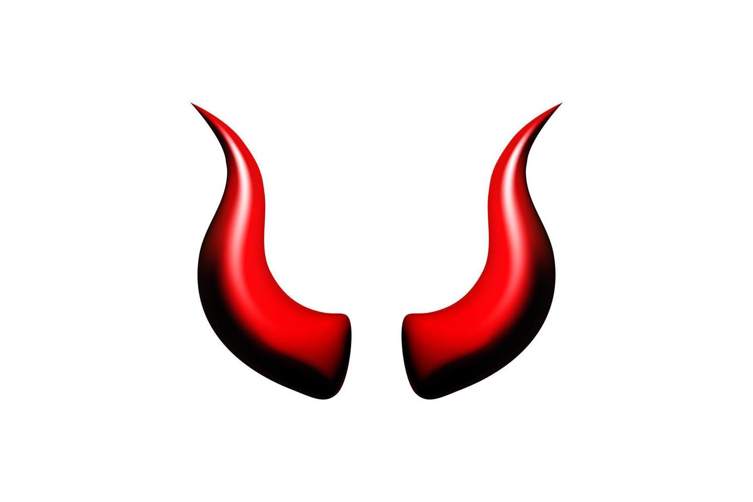 Set Of Red Demon Or Devil Hornshalloween And Carnival Symbolevil Monster Attributes Collection