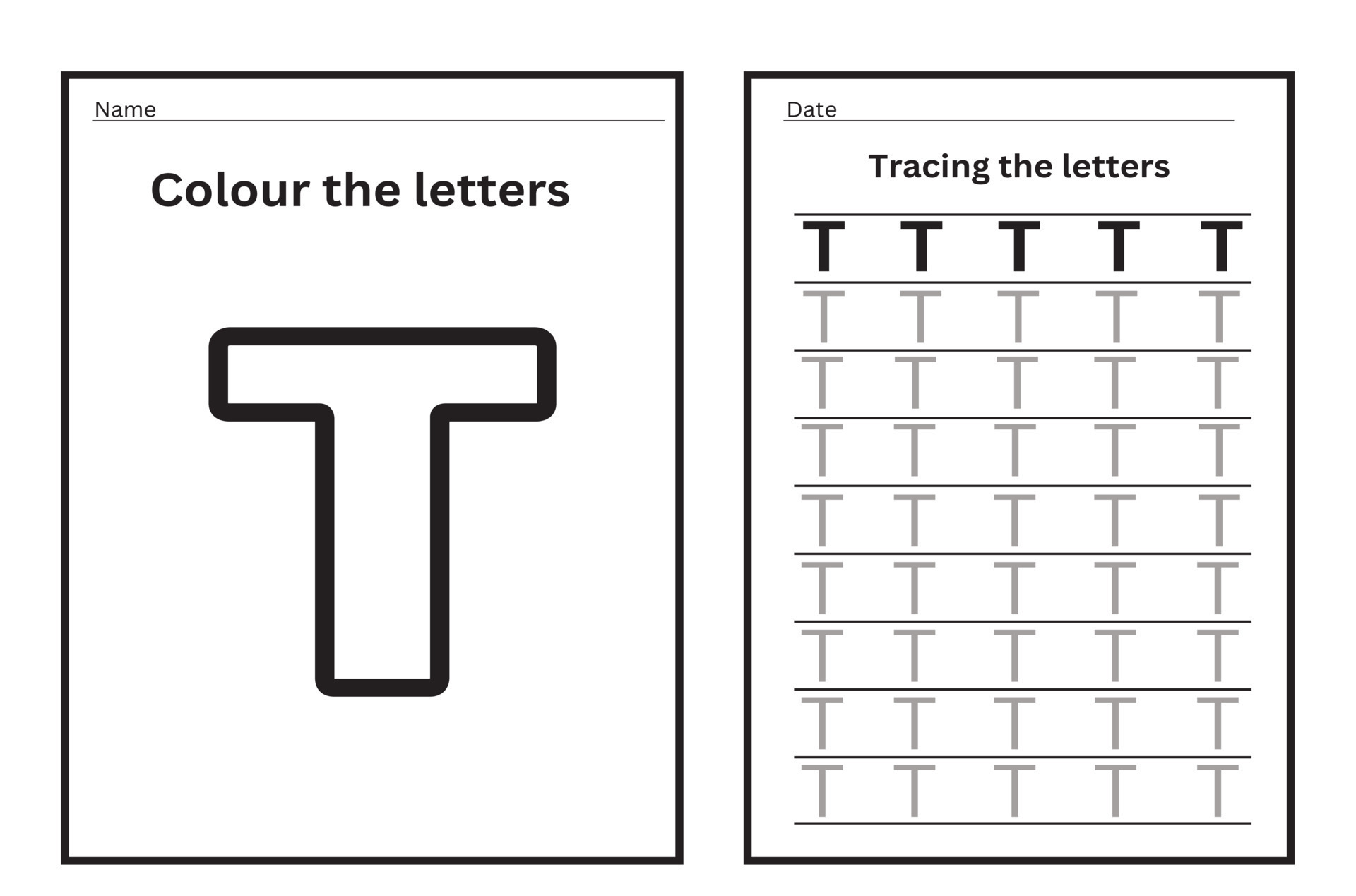 Lowercase T Template