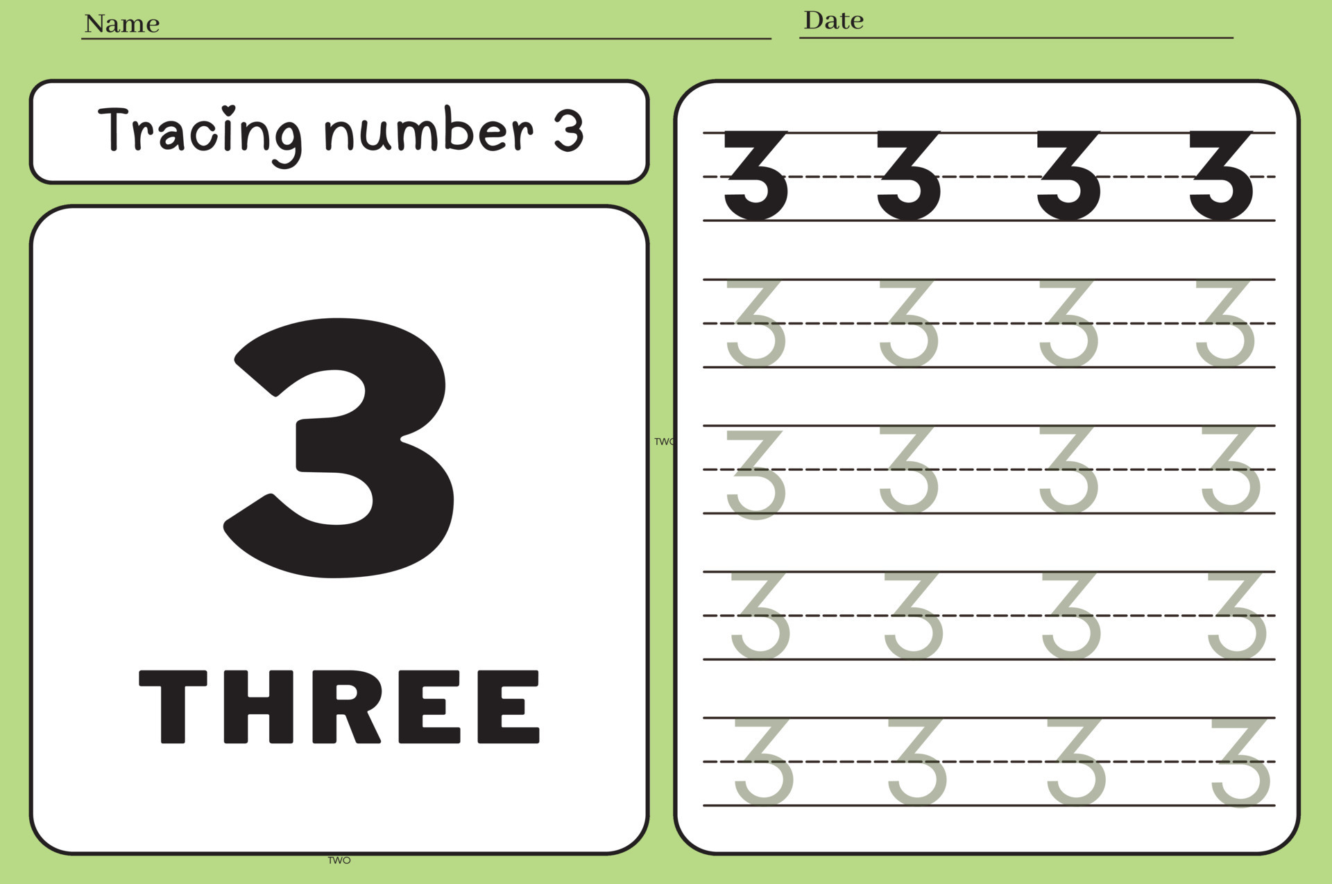Number 3 Worksheets For Preschool