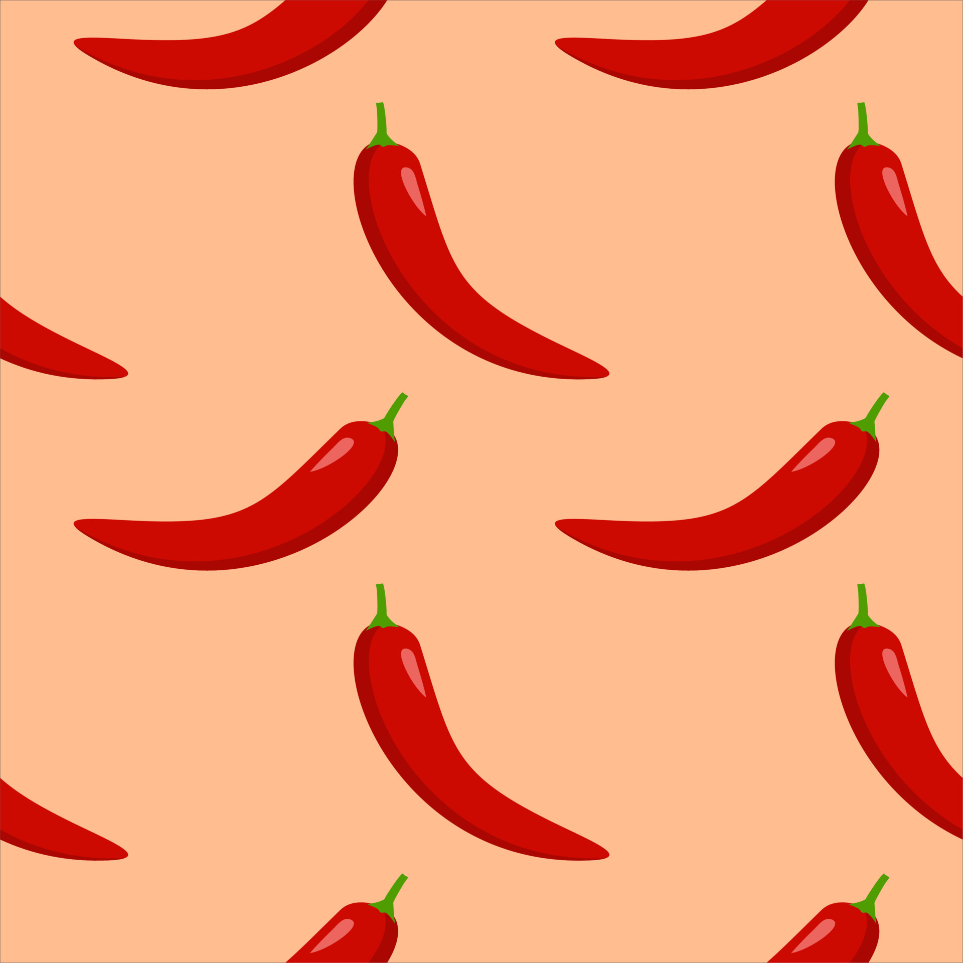 Chili Seamless Pattern Vector Illustration Hot Chili Peppers Seamless Pattern 17066185 Vector