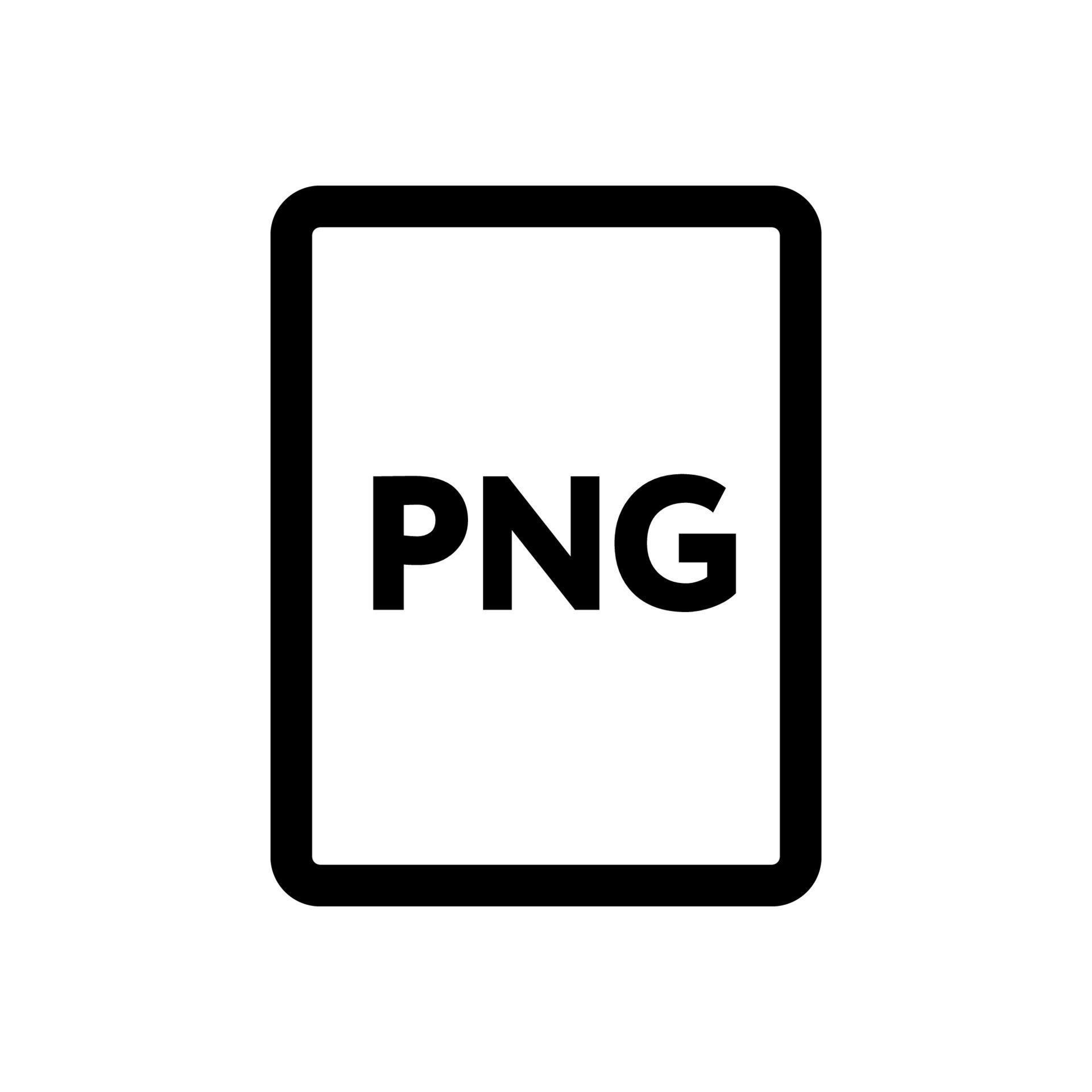 PNG file icon line isolated on white background. Black flat thin icon ...