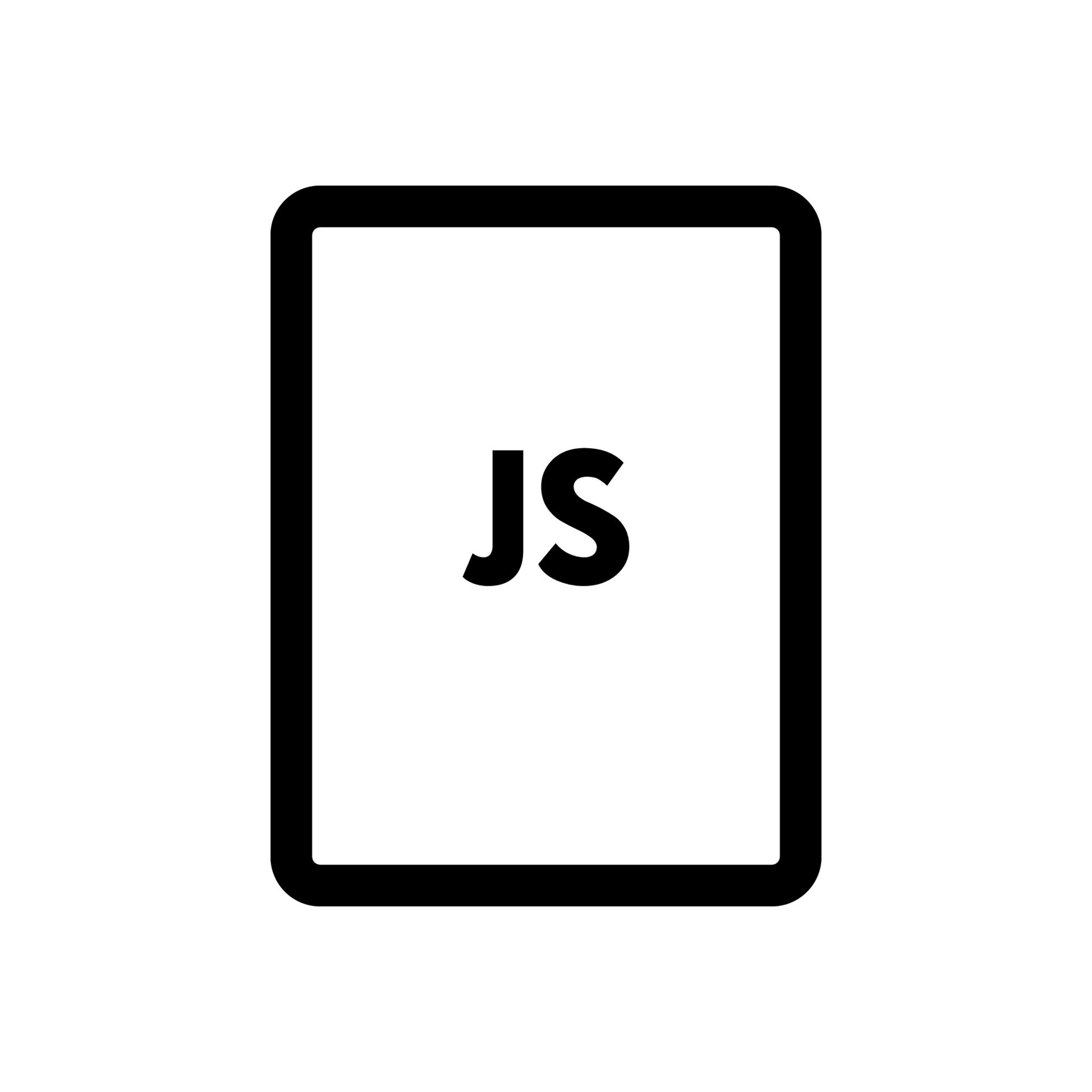 línea de icono de archivo js aislada sobre fondo blanco. icono negro ...