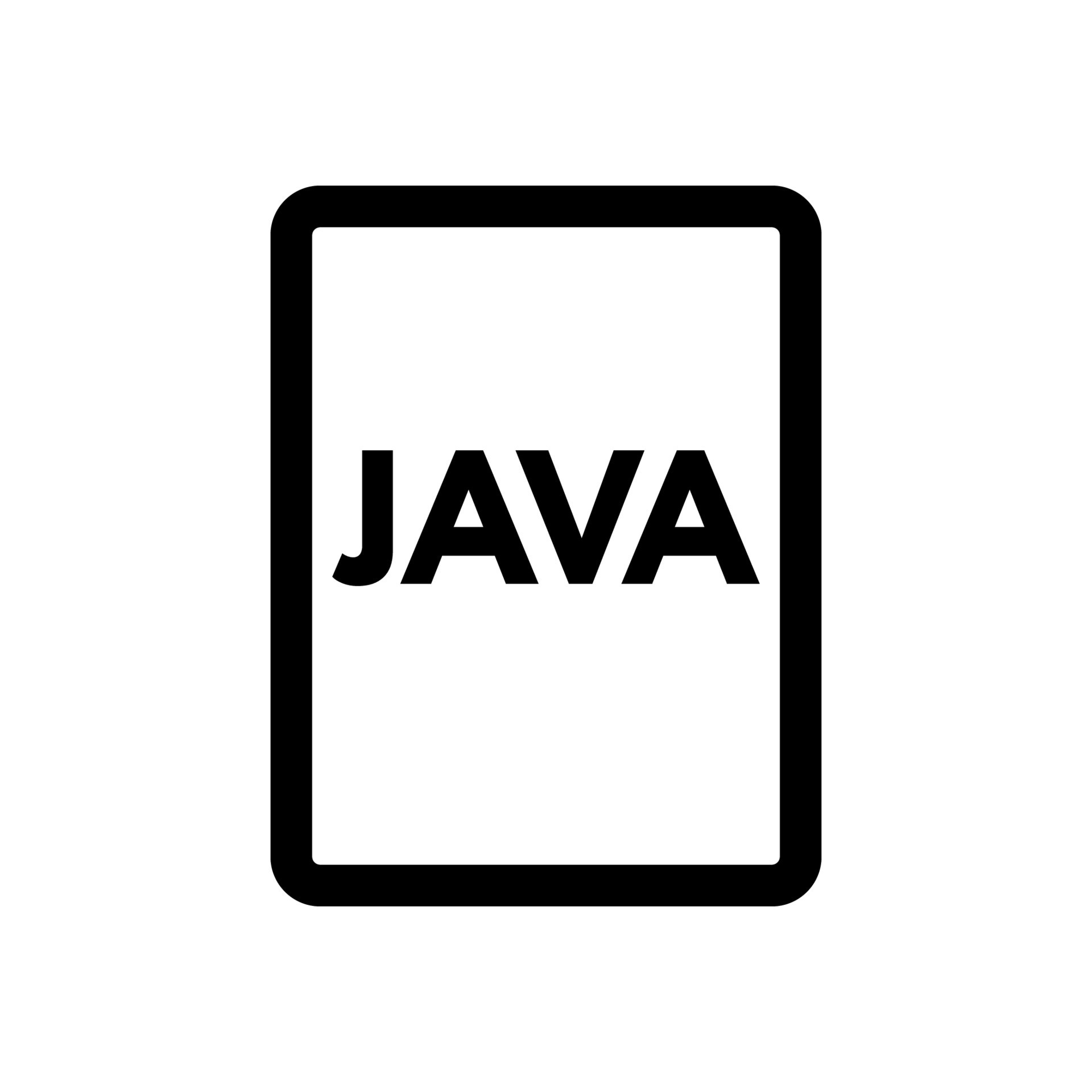 línea de icono de archivo java aislada sobre fondo blanco. icono negro ...