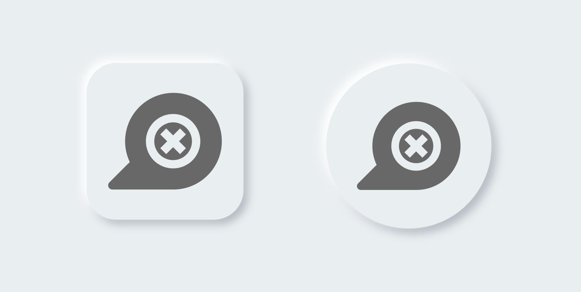 Failed Chat Solid Icon In Neomorphic Design Style Message Signs Vector