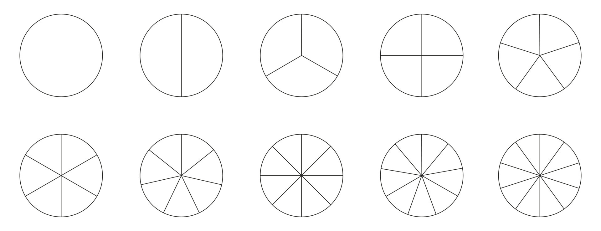 Segment Slice Icon Pie Chart Template Circle Section Graph Line Art