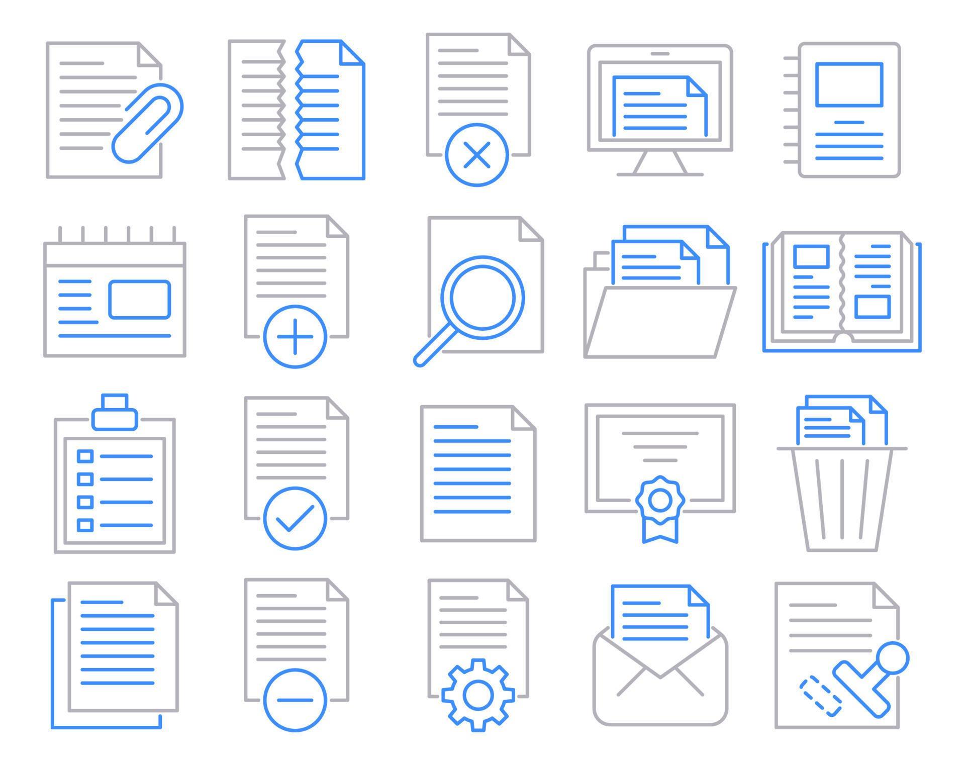 Documents icons, suitable for a wide range of digital creative projects ...