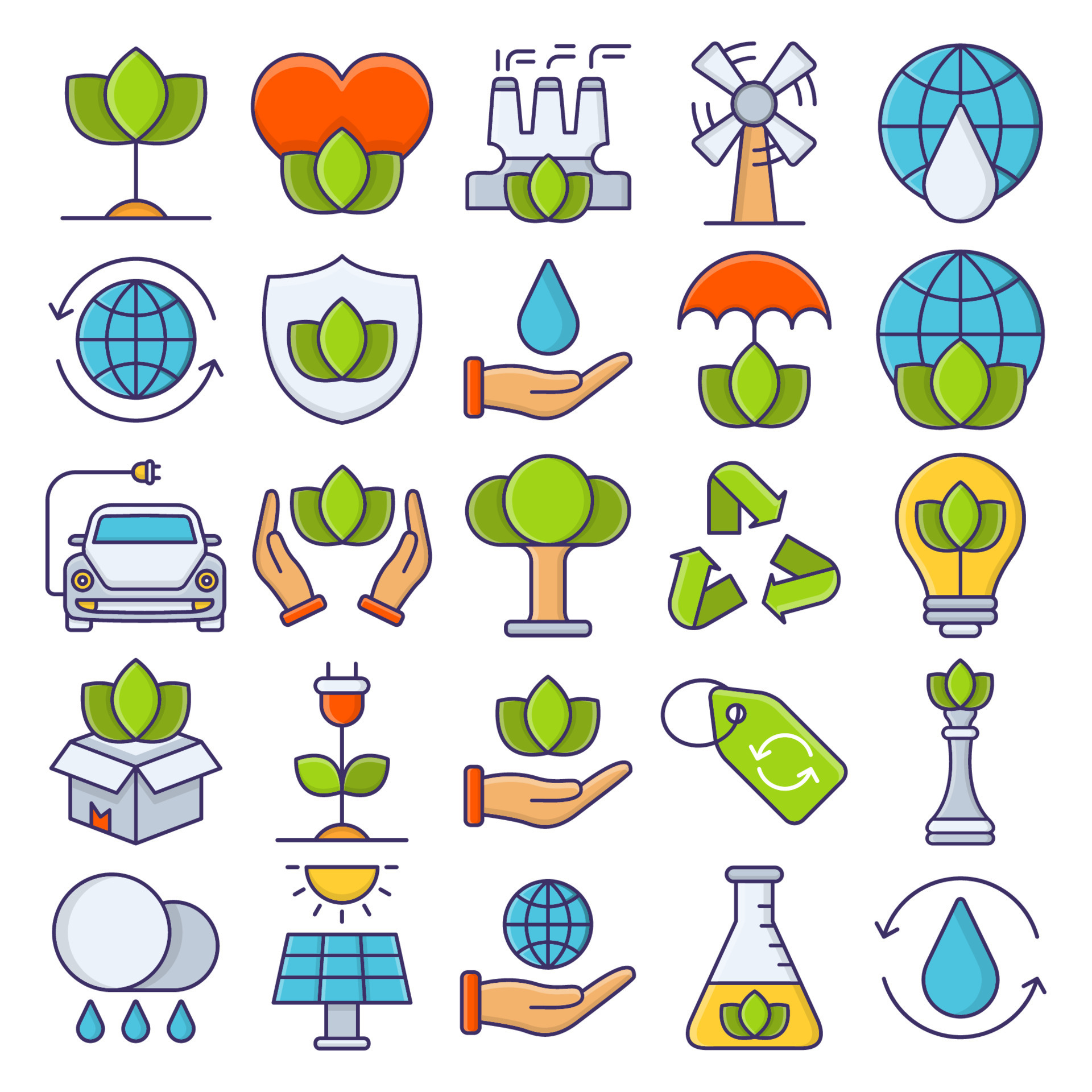 Environment icons, suitable for a wide range of digital creative ...
