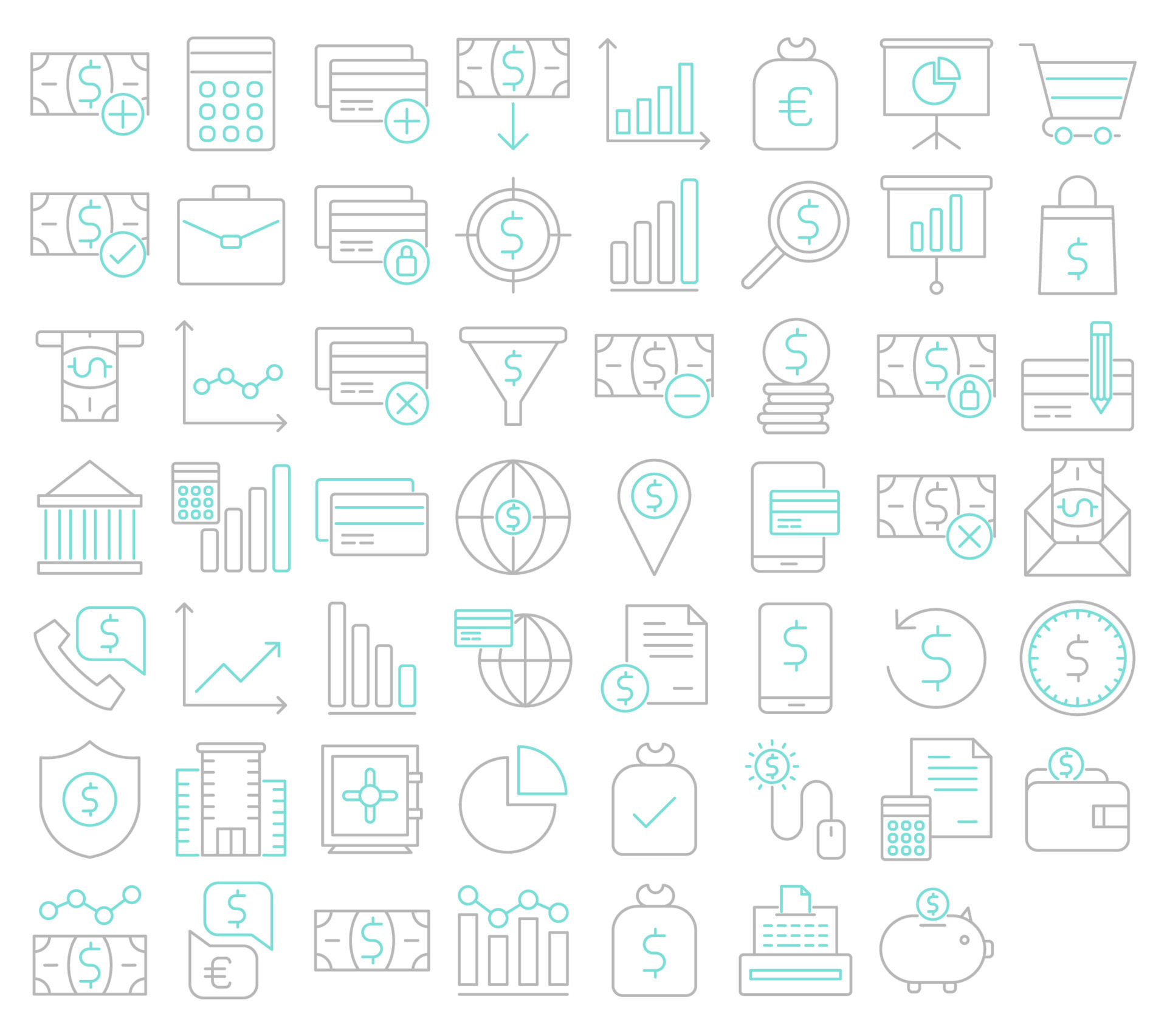 Financial icons, suitable for a wide range of digital creative projects ...