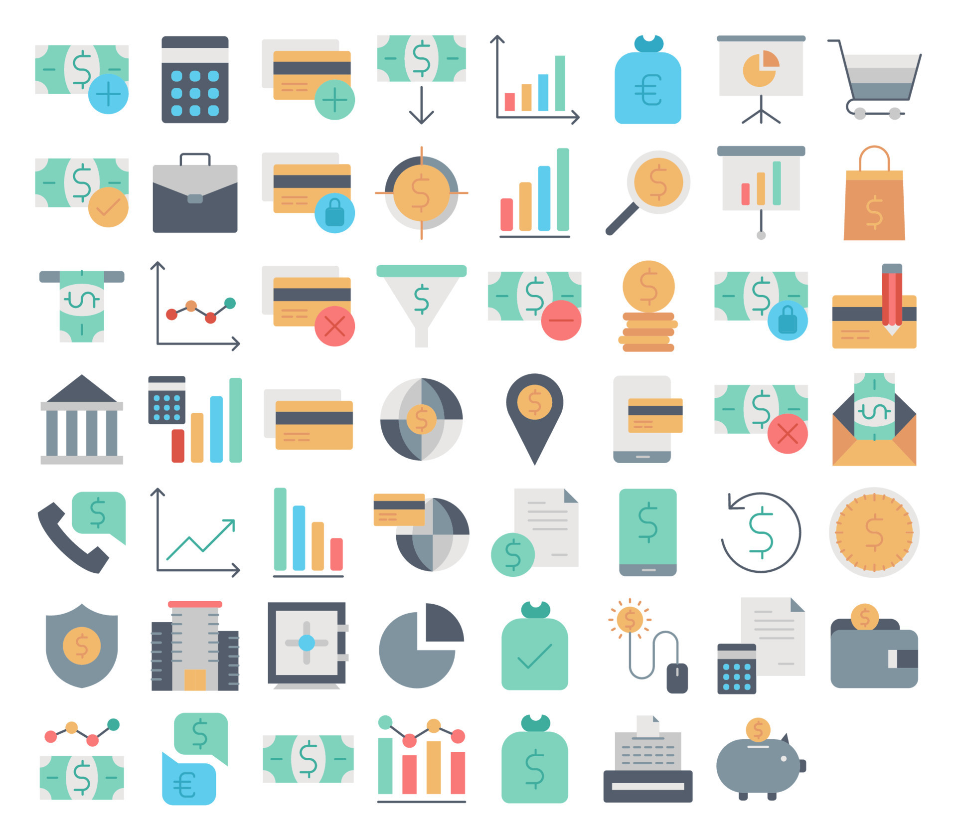 Financial icons, suitable for a wide range of digital creative projects ...