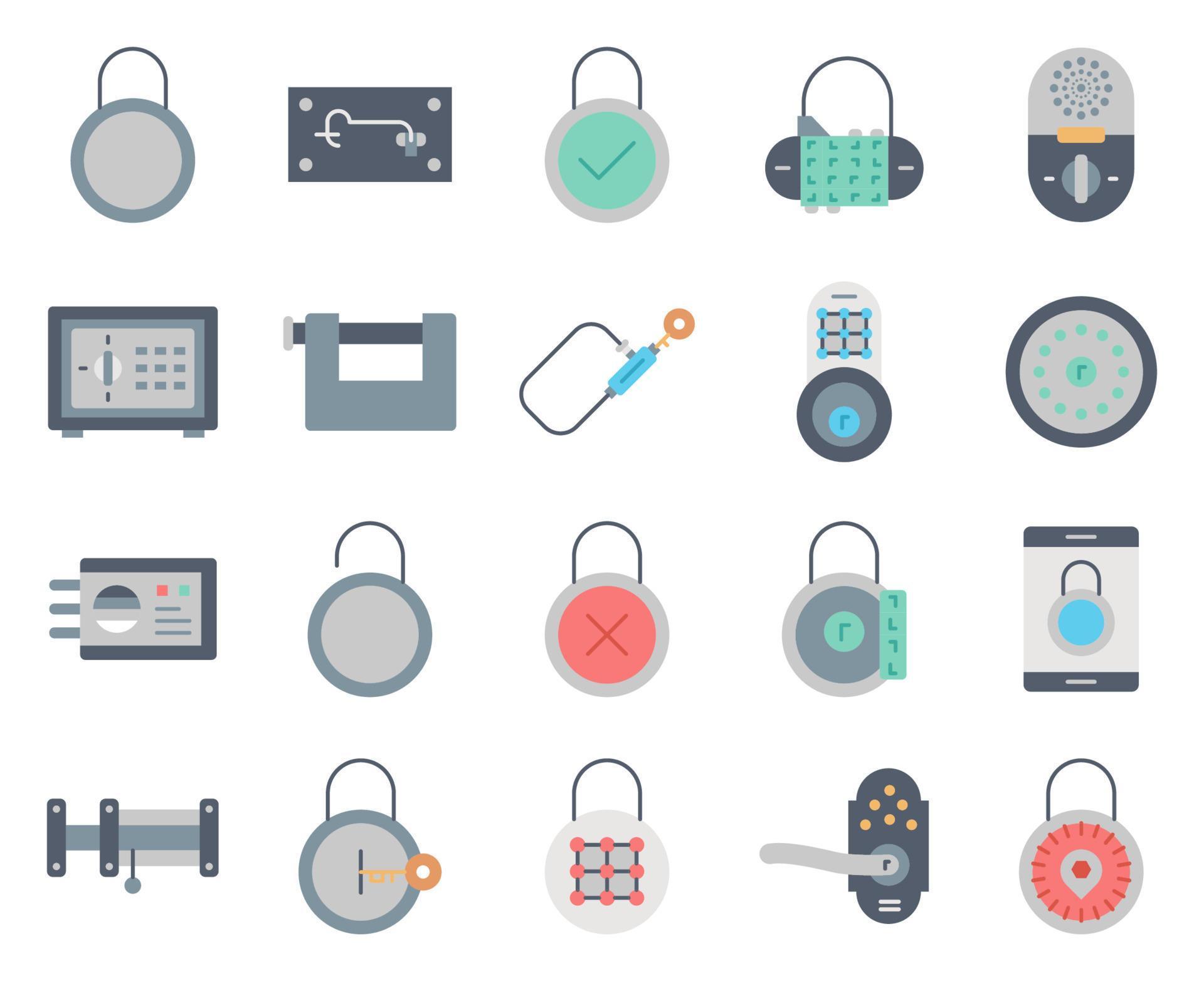 Locks icons, suitable for a wide range of digital creative projects ...