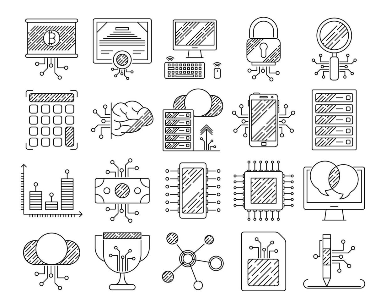 Digital services icons, suitable for a wide range of digital creative ...