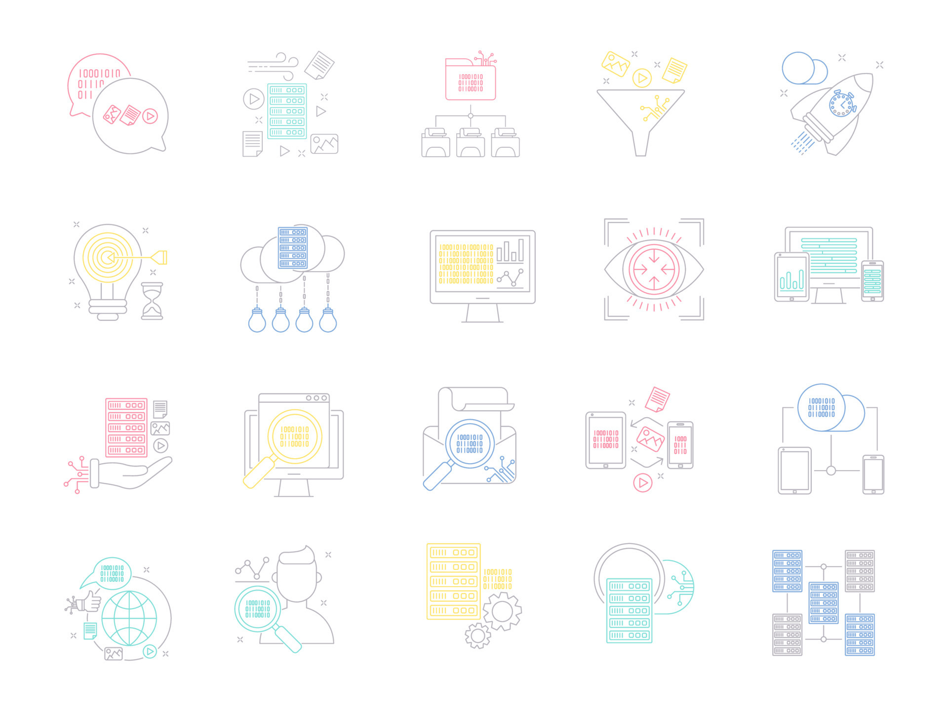Big data icons, suitable for a wide range of digital creative projects ...