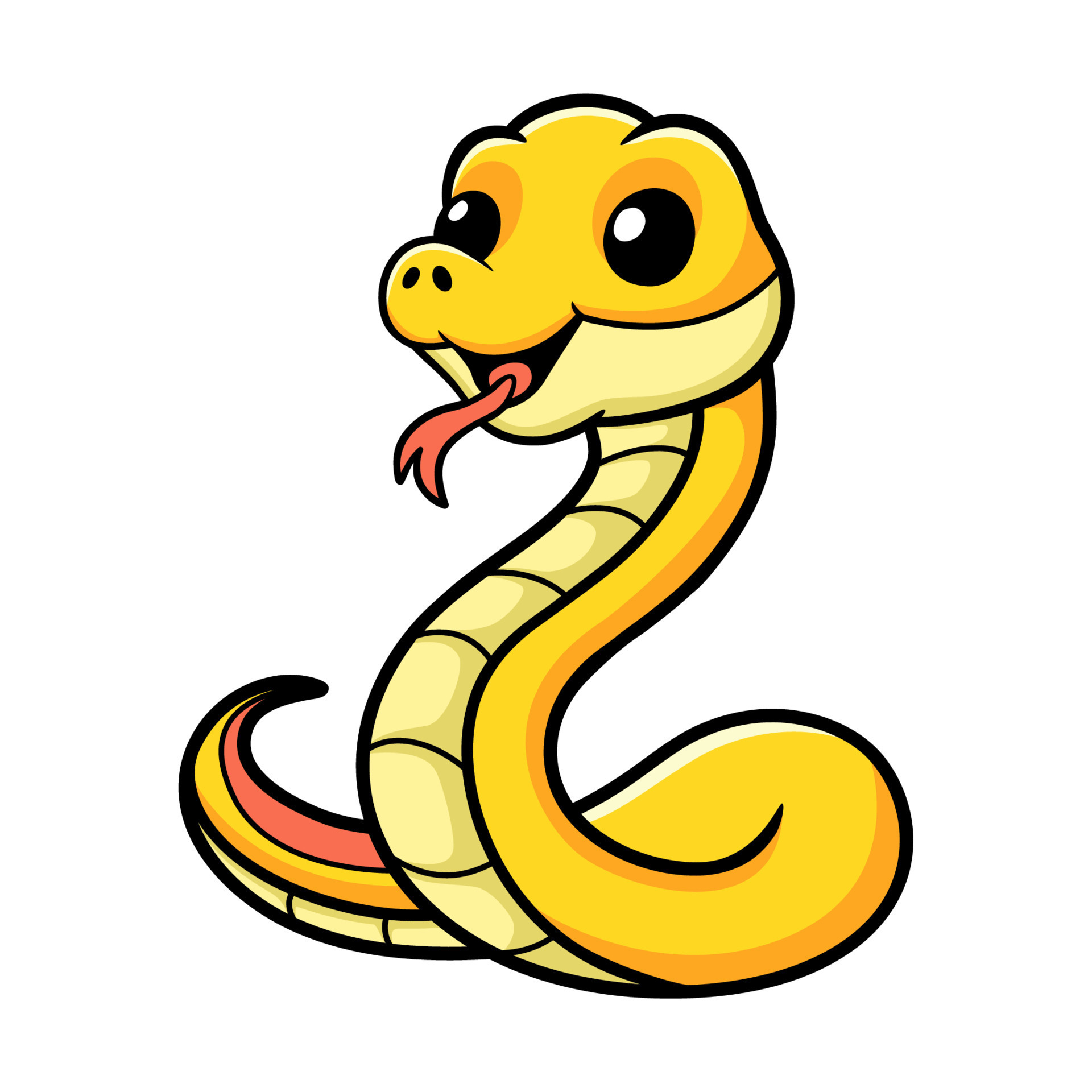 Cute yellow insularis snake cartoon 17071822 Vector Art at Vecteezy