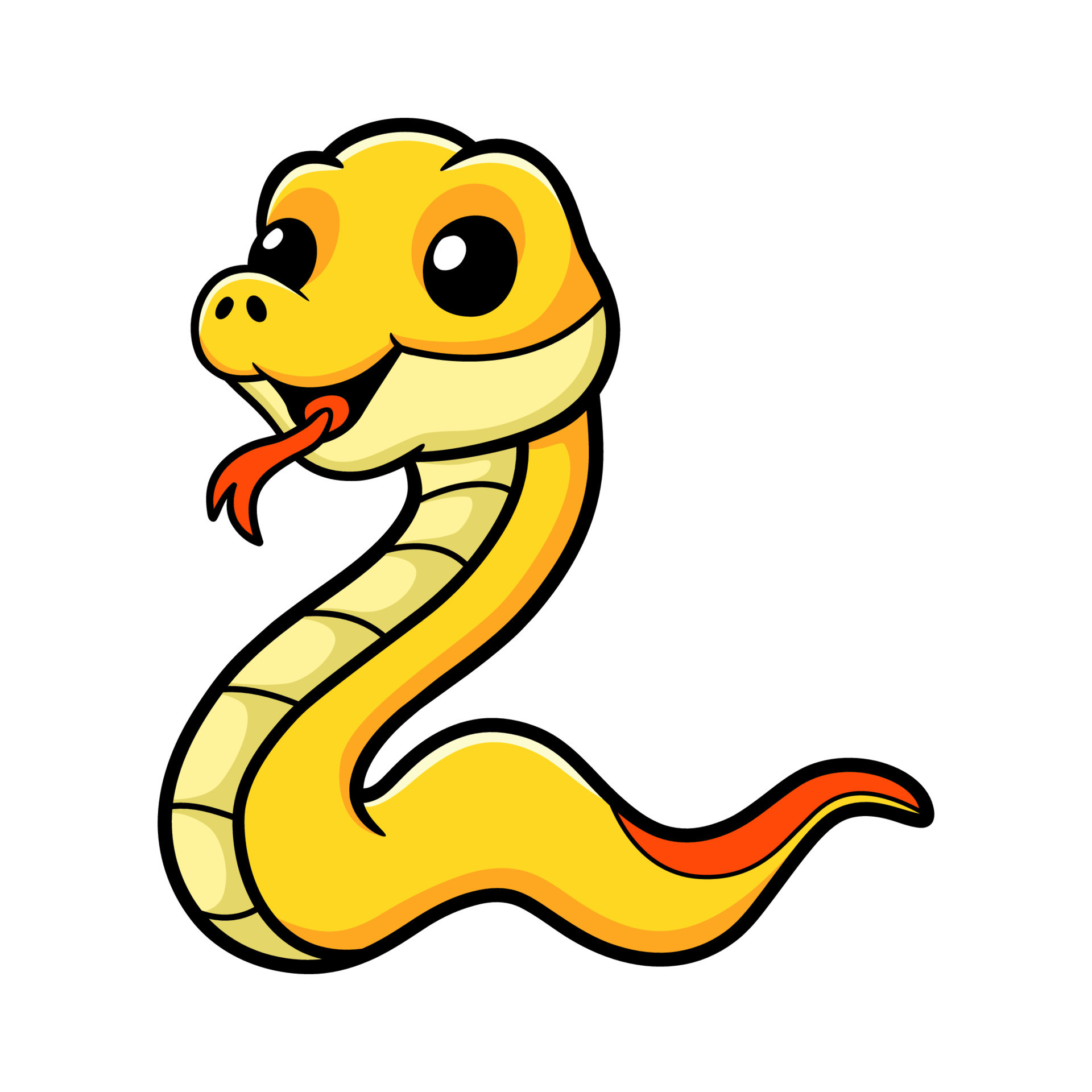 Cute yellow insularis snake cartoon 17071881 Vector Art at Vecteezy