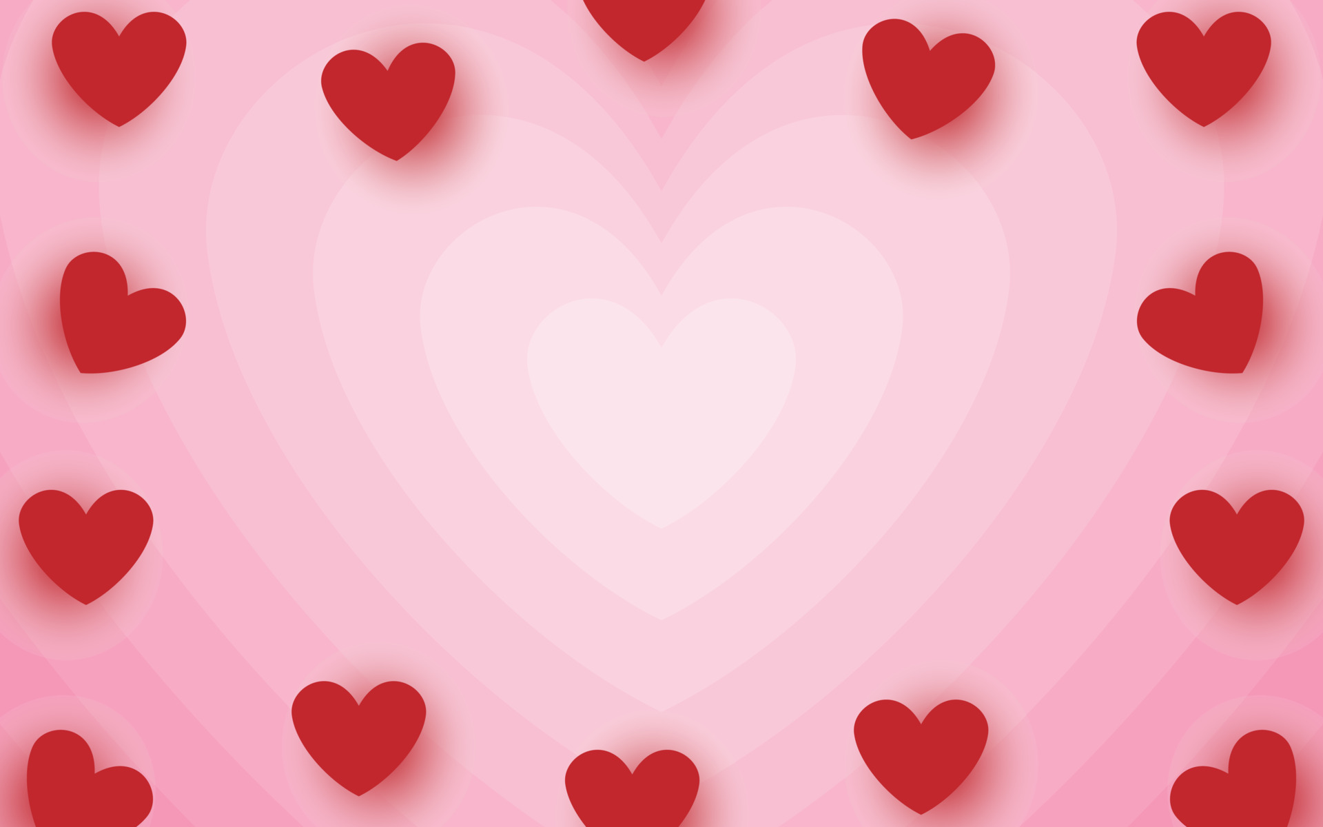 Tunnel Of Concentric Hearts Romantic Cute Background Pink Aesthetic