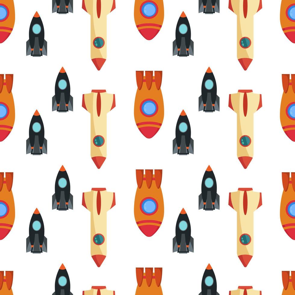 Seamless pattern with space rocket. Vector illustration. 17078735 ...