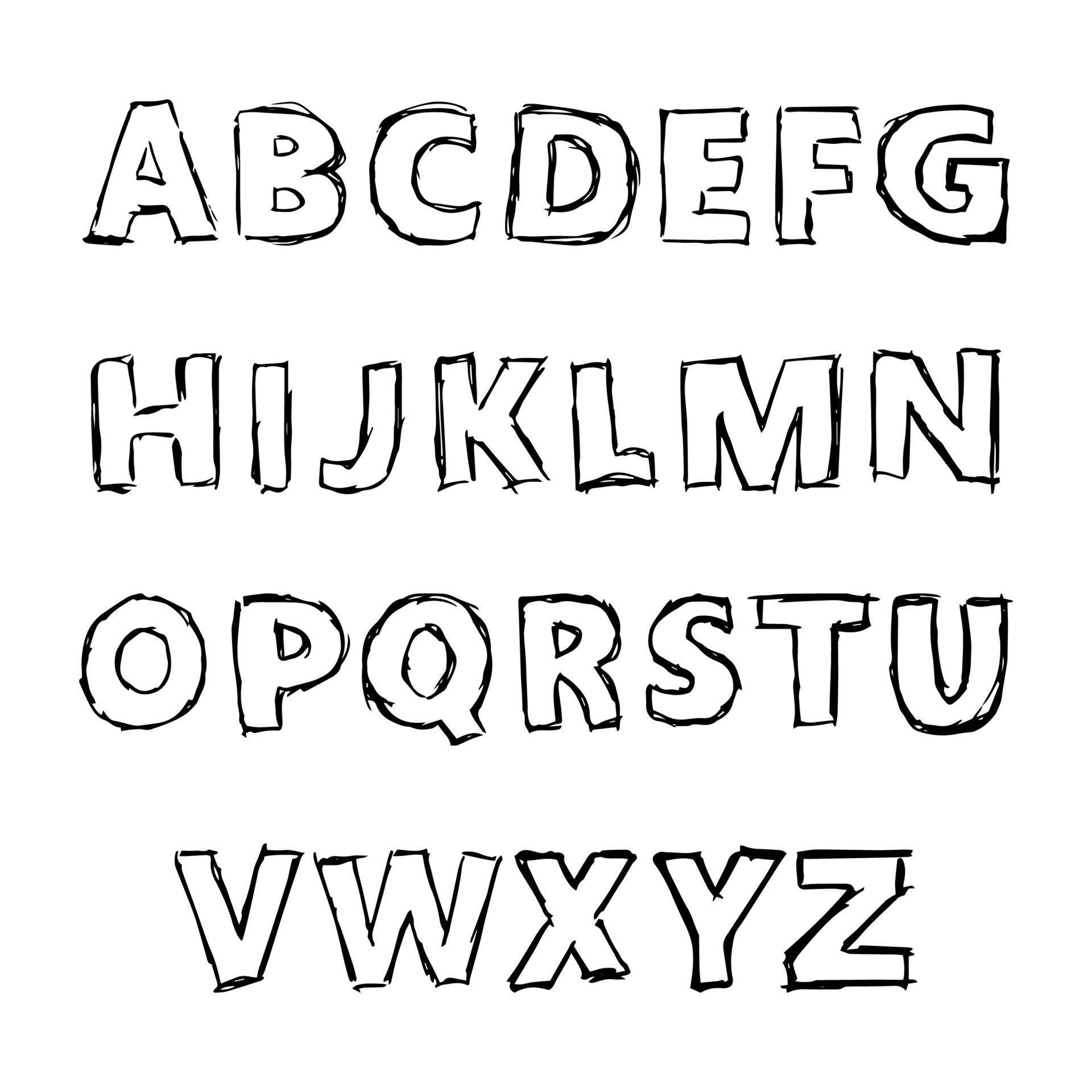 Hand Drawn Latin Alphabet Letters Uppercase Modern Font And Typeface hand-drawn-latin-alphabet-letters-uppercase-modern-font-and-typeface