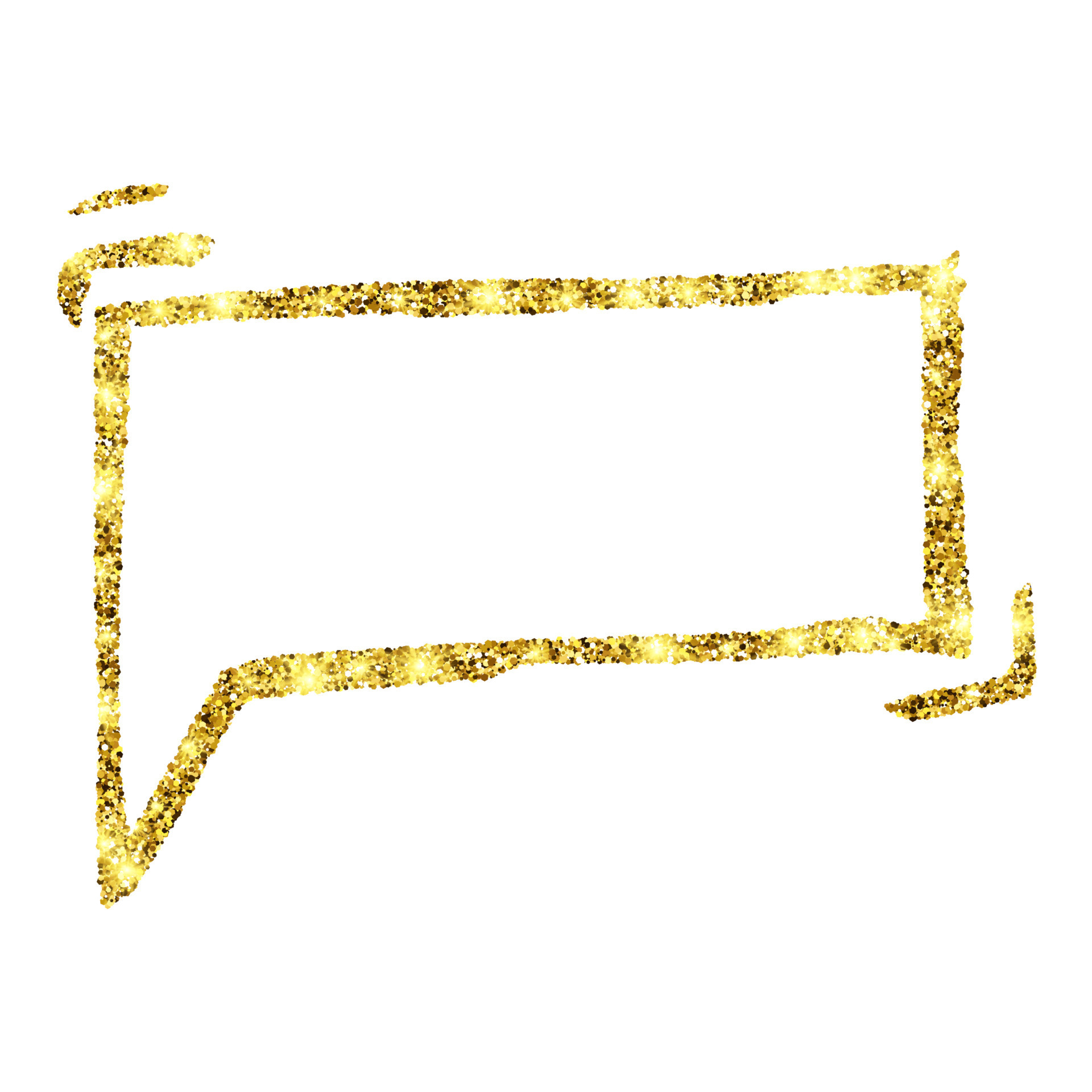 Gold glitter sketch speech bubble. Hand drawn blank Speech Bubble ... Gold glitter sketch speech bubble. Hand drawn blank Speech Bubble ...