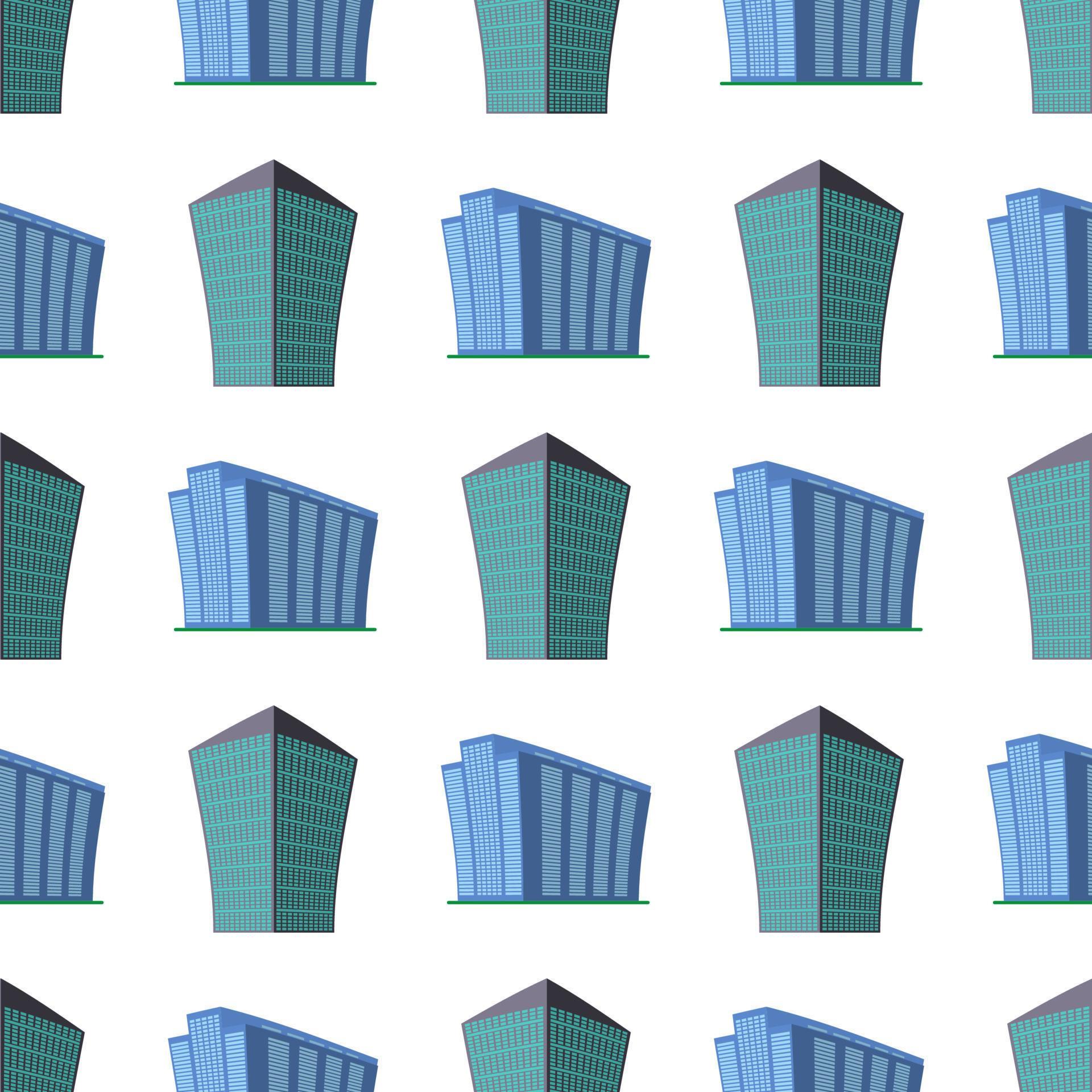 Seamless Pattern with modern isometric building on a white background ...