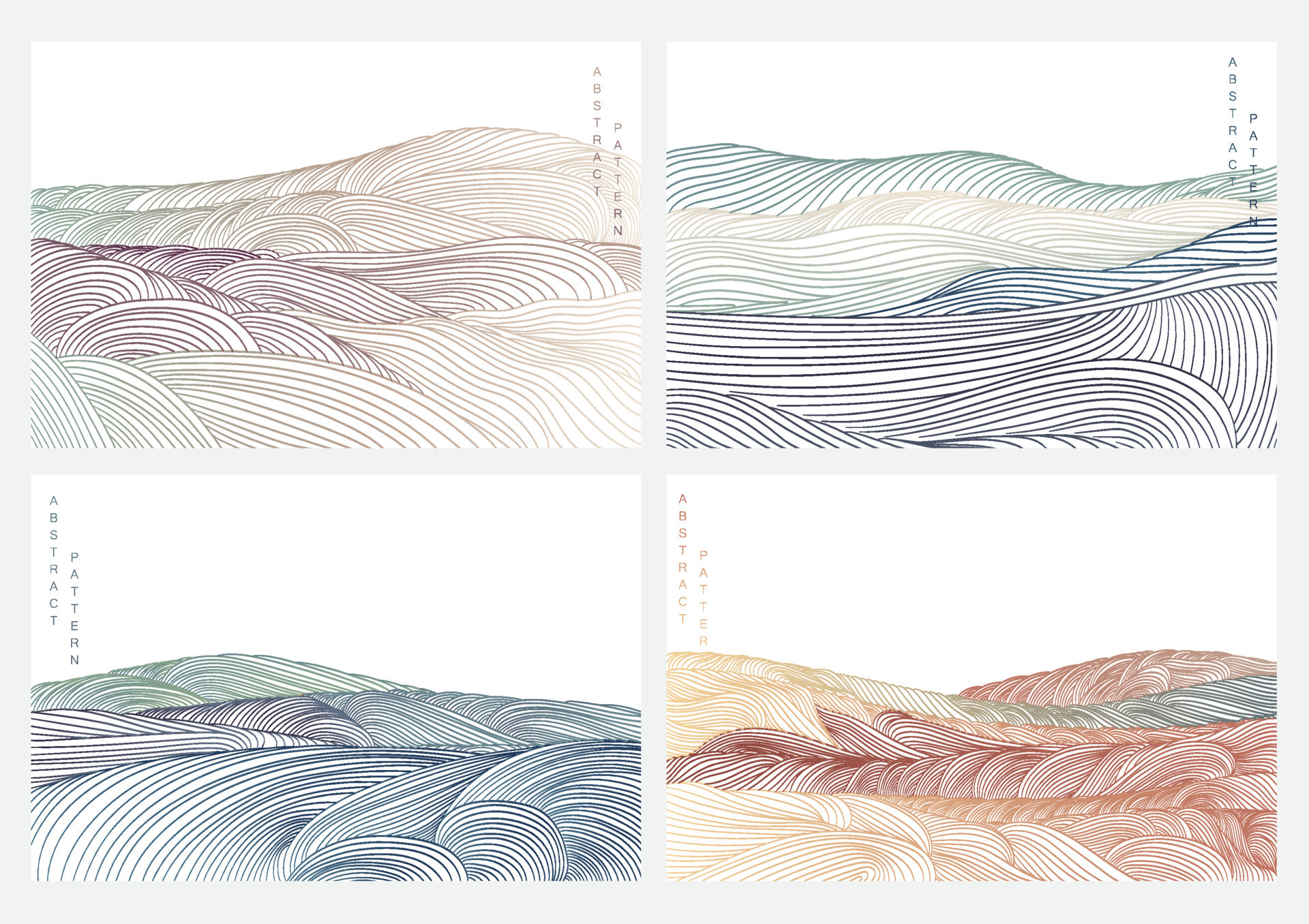 Japanese Background With Line Wave Pattern Vector Abstract Art