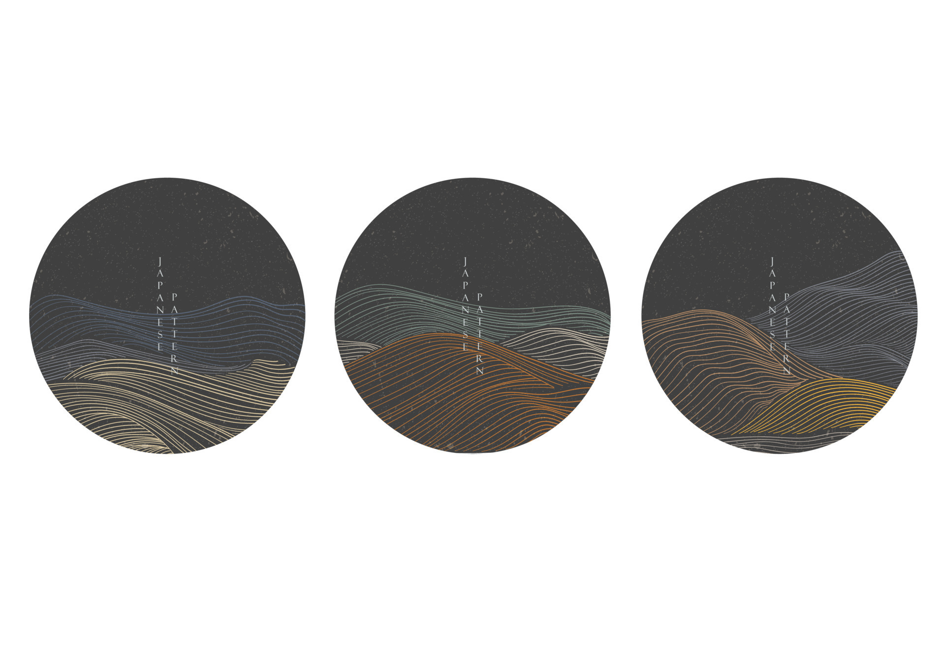 Japanese Background With Line Wave Pattern Vector Abstract Art