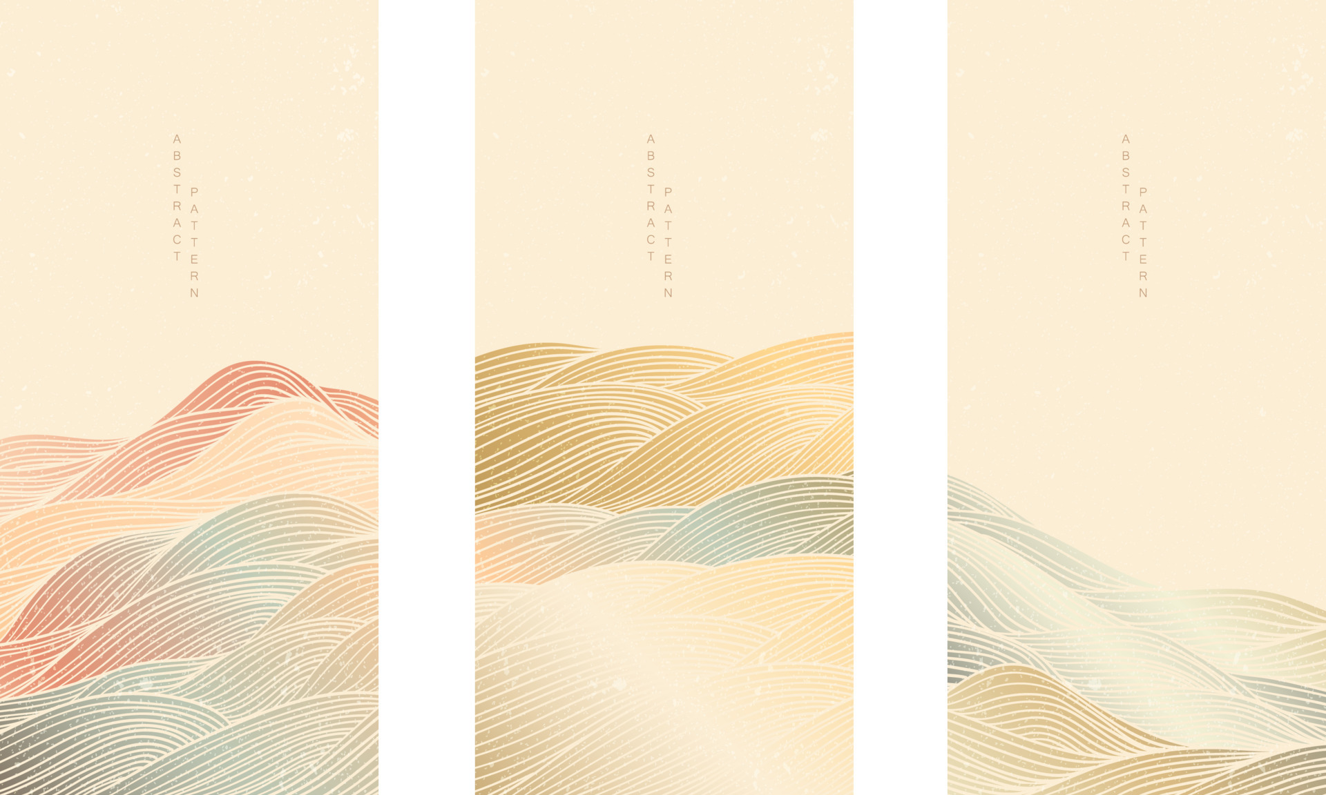 Japanese Background With Line Wave Pattern Vector Abstract Template With Geometric Pattern