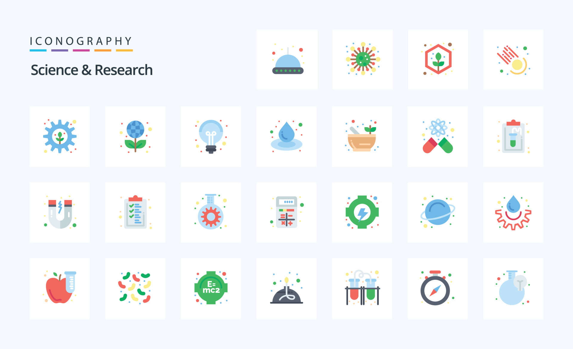 25 Science Flat color icon pack 17081834 Vector Art at Vecteezy