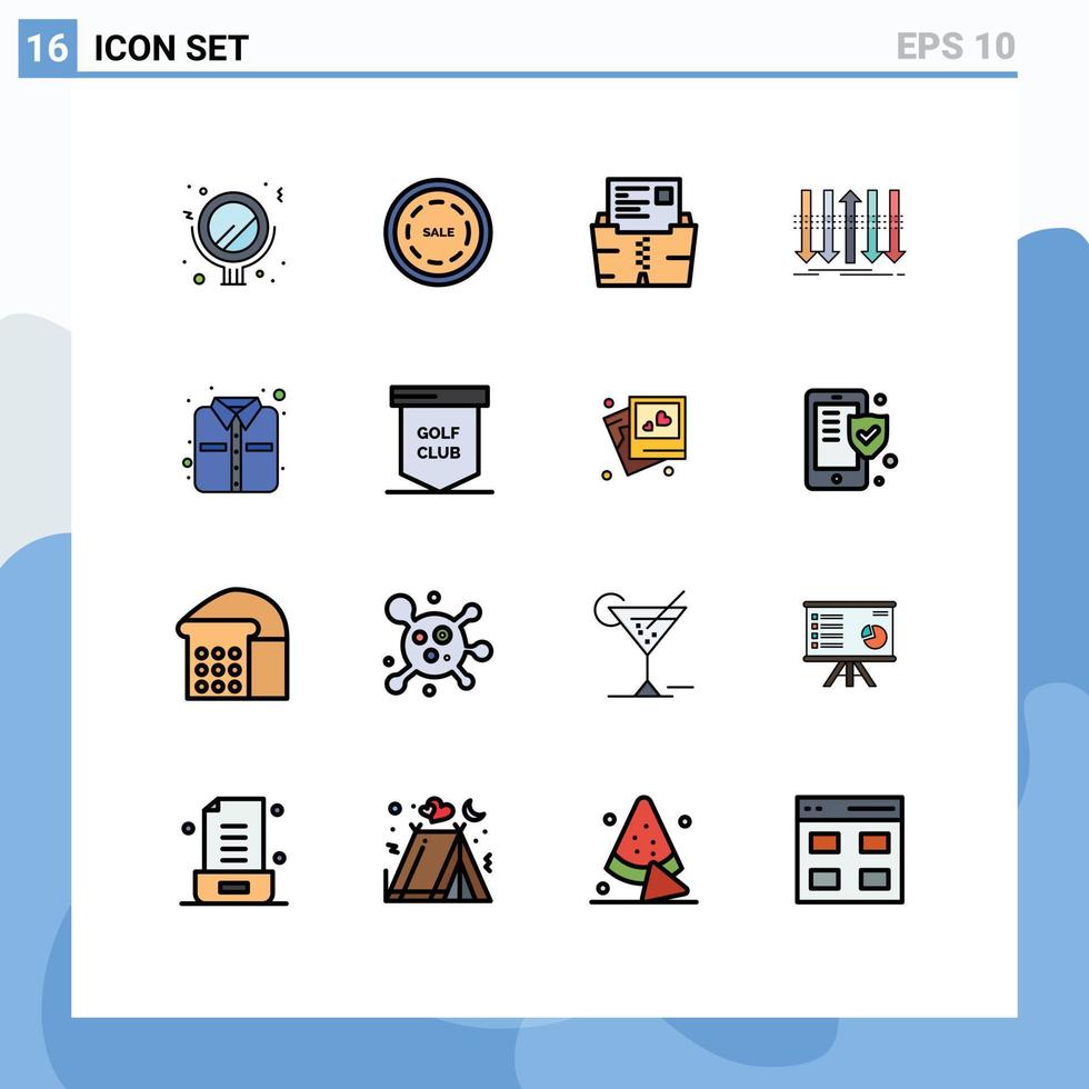 16 User Interface Flat Color Filled Line Pack of modern Signs and ...