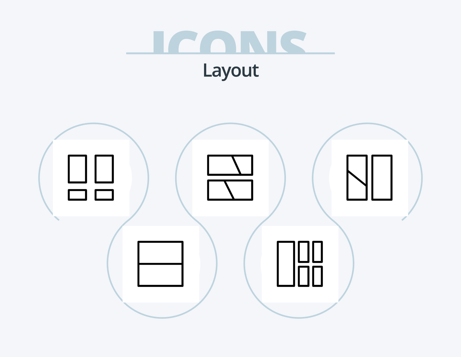 Layout Line Icon Pack 5 Icon Design. layout. frame. layout. editing. ux 17081953 Vector Art at ...