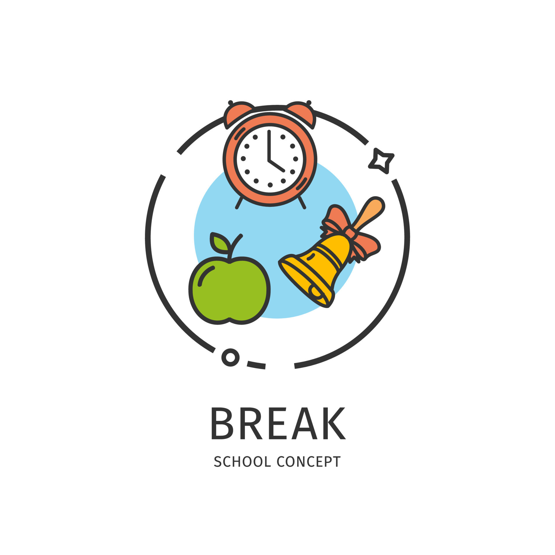School Thin Line Icon Break Concept. Vector 17082977 Vector Art at Vecteezy