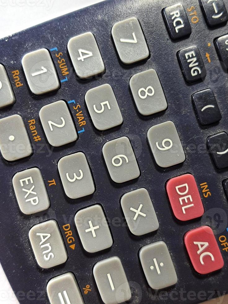 Close up photo of the buttons in the scientific calculator. 17090452 ...