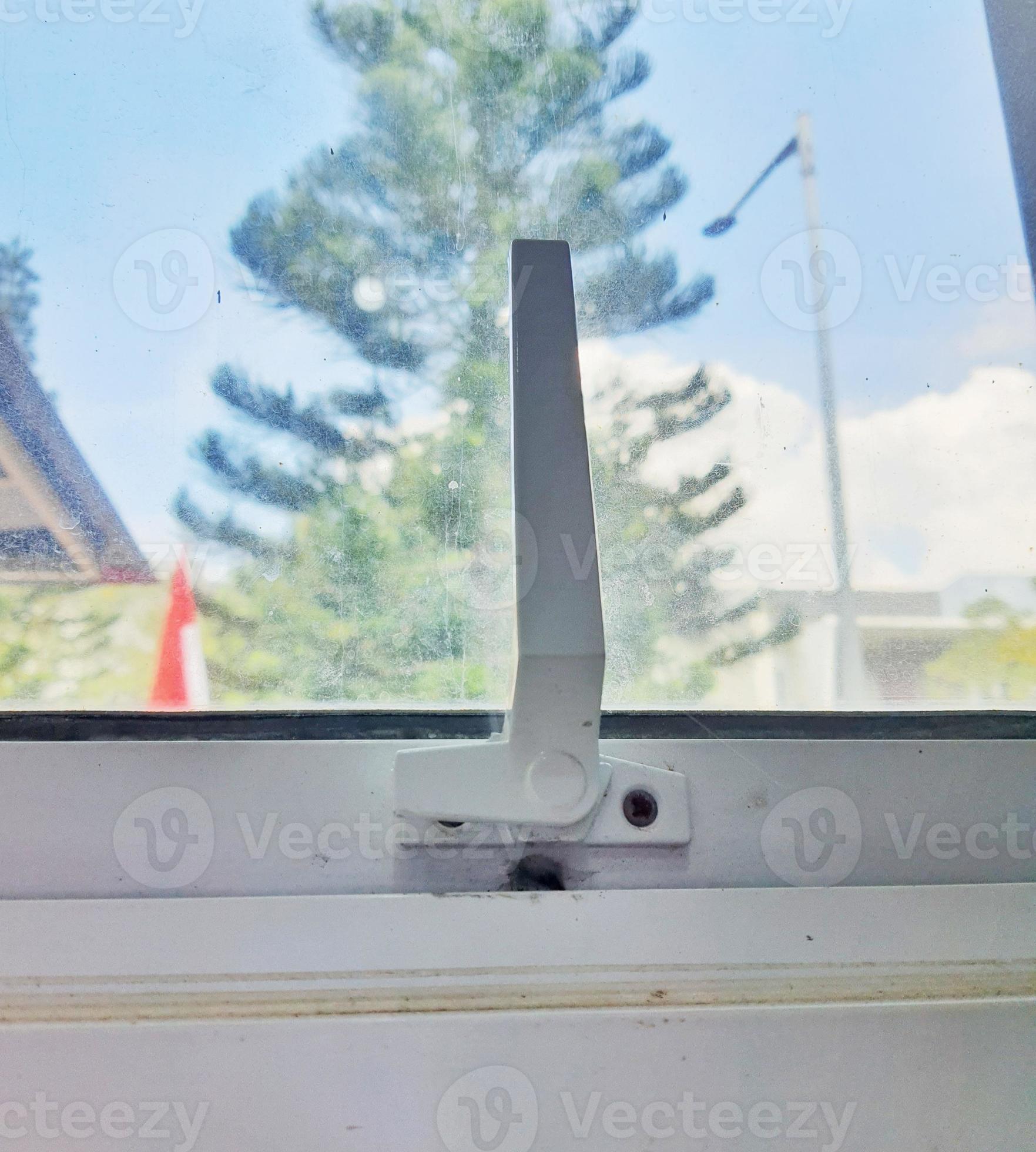 Photo of an aluminum window handle which has the function of opening ...