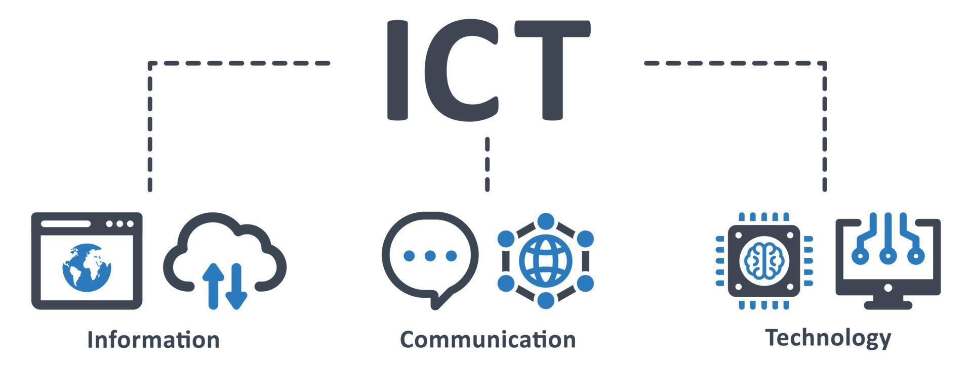 ICT icon - vector illustration . ict, information, communication, technology, antenna, radio ...