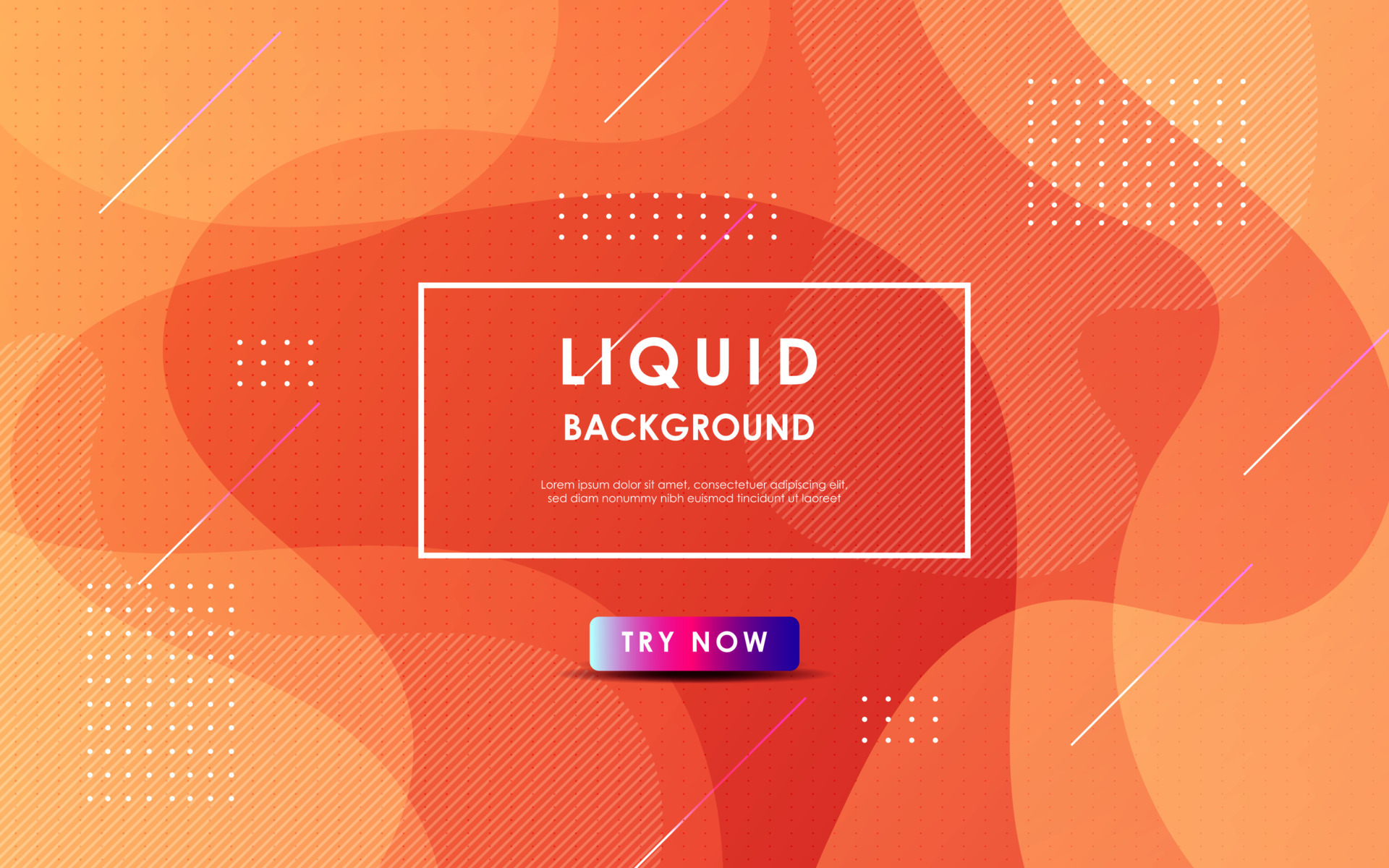 Abstract Orange Soft Gradient Wavy Light Liquid Color With Geometric Shape Background Eps10