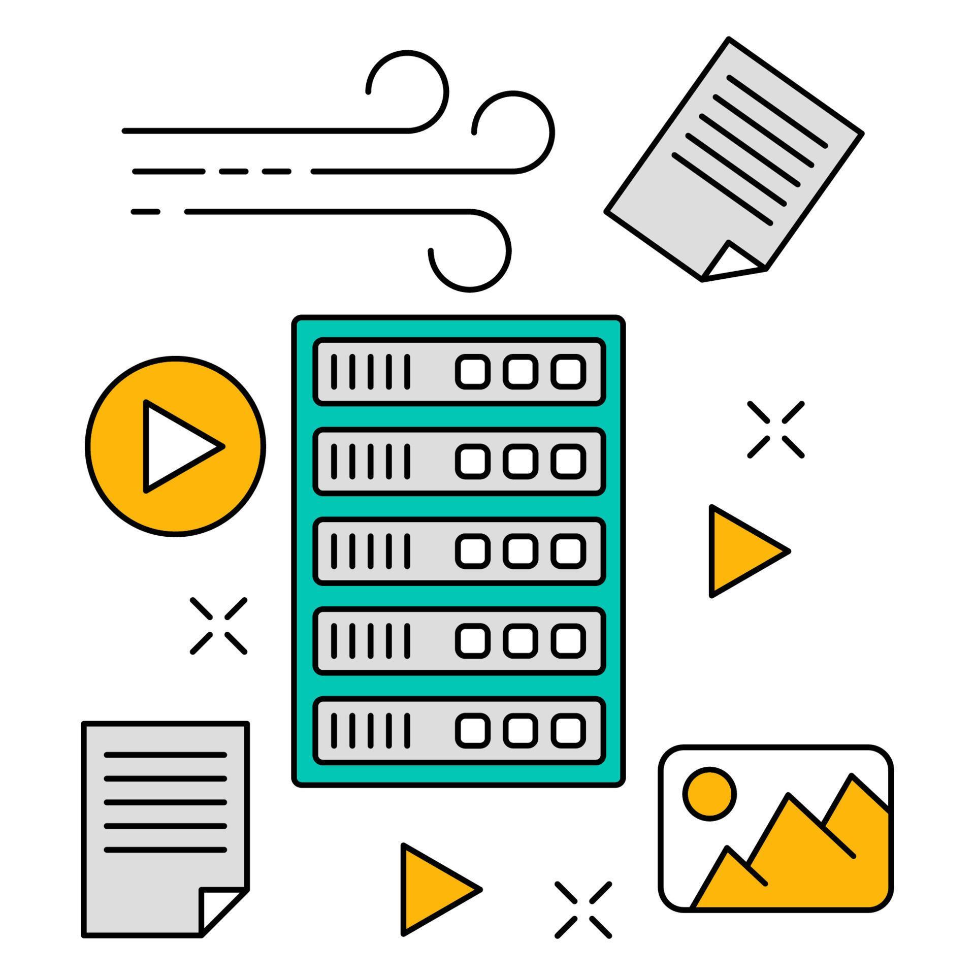 Unstructured data icon, suitable for a wide range of digital creative ...