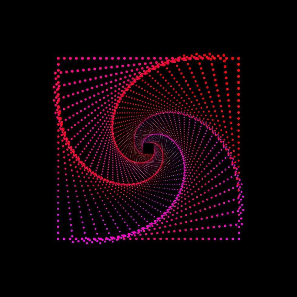 Pink And Red Dotted Spiral Vortex Square Vector Squarish Swirl Pattern