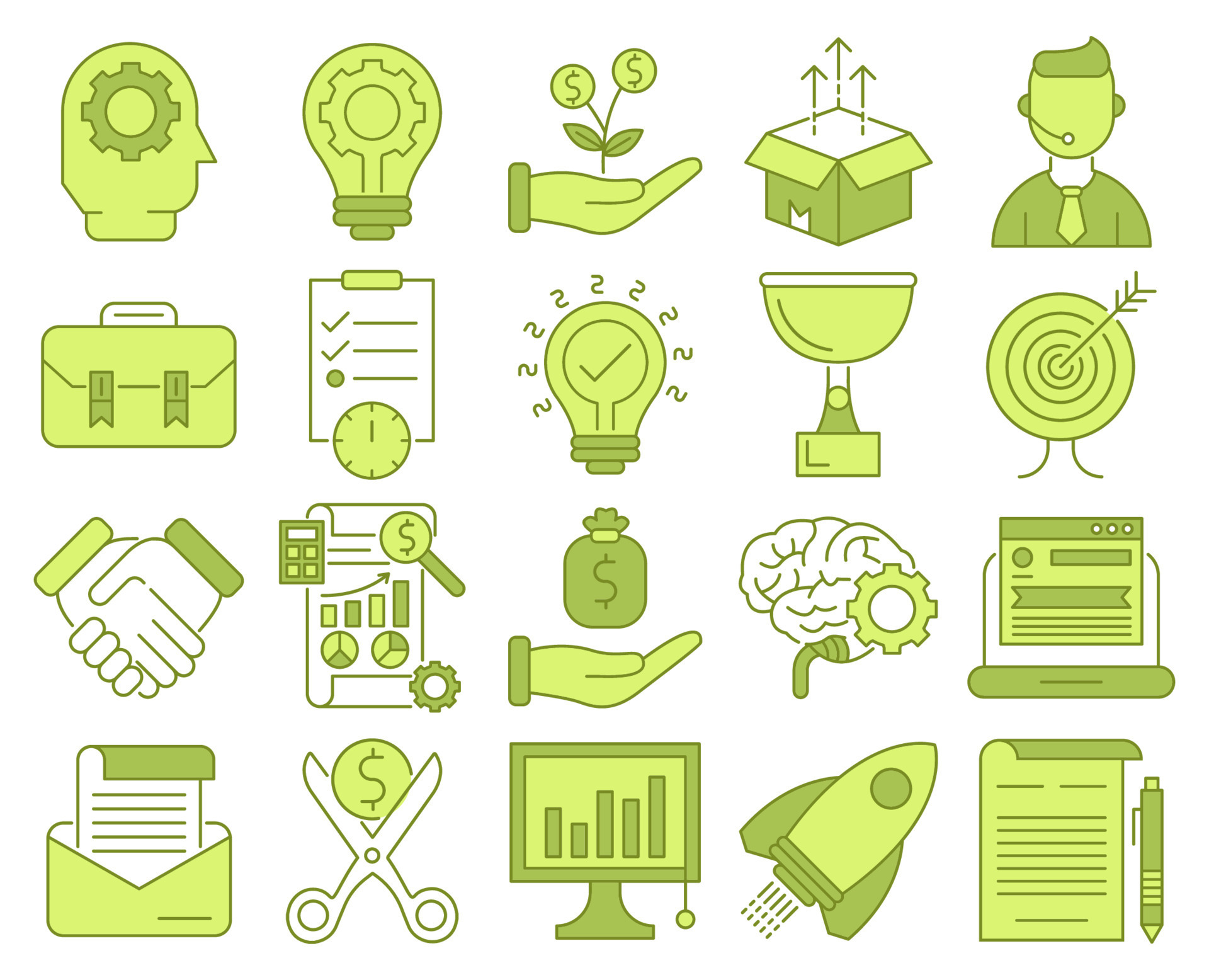 Development and startup icons, suitable for a wide range of digital ...