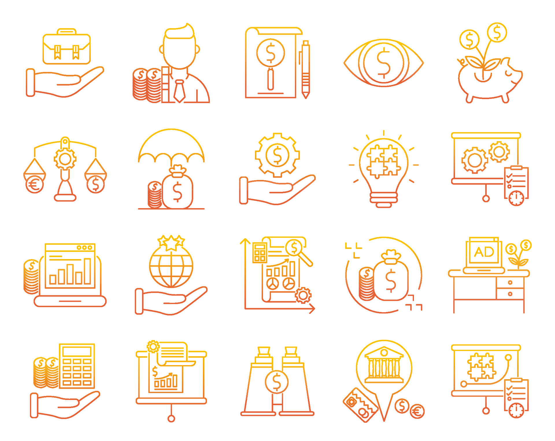 market economics icons, suitable for a wide range of digital creative ...