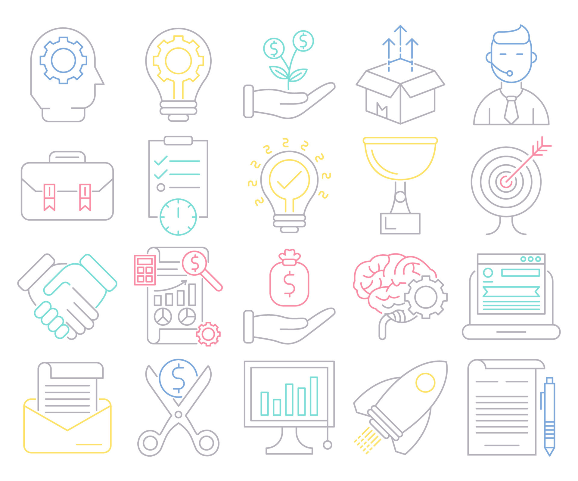 Development and startup icons, suitable for a wide range of digital ...