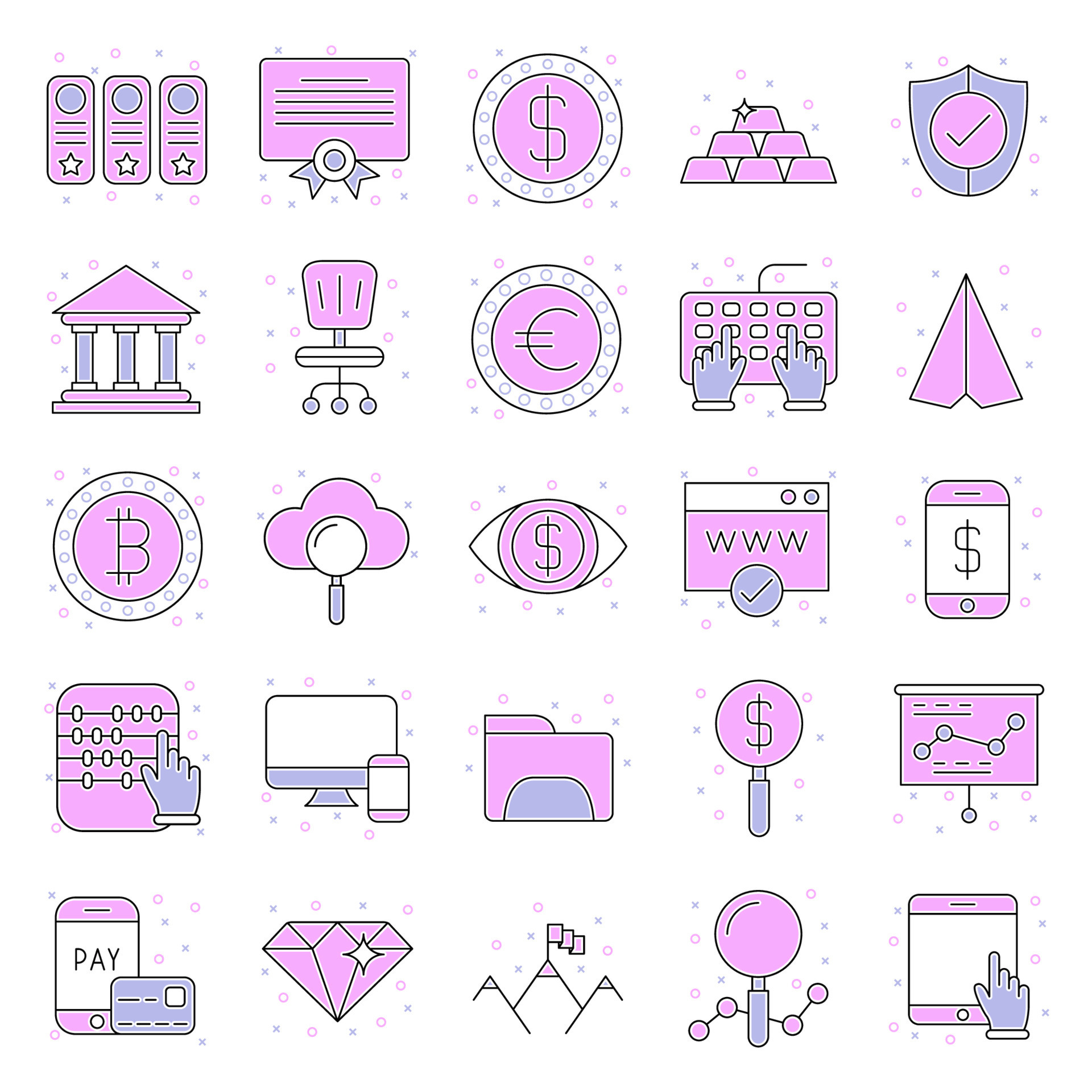 Business and finance icons, suitable for a wide range of digital ...