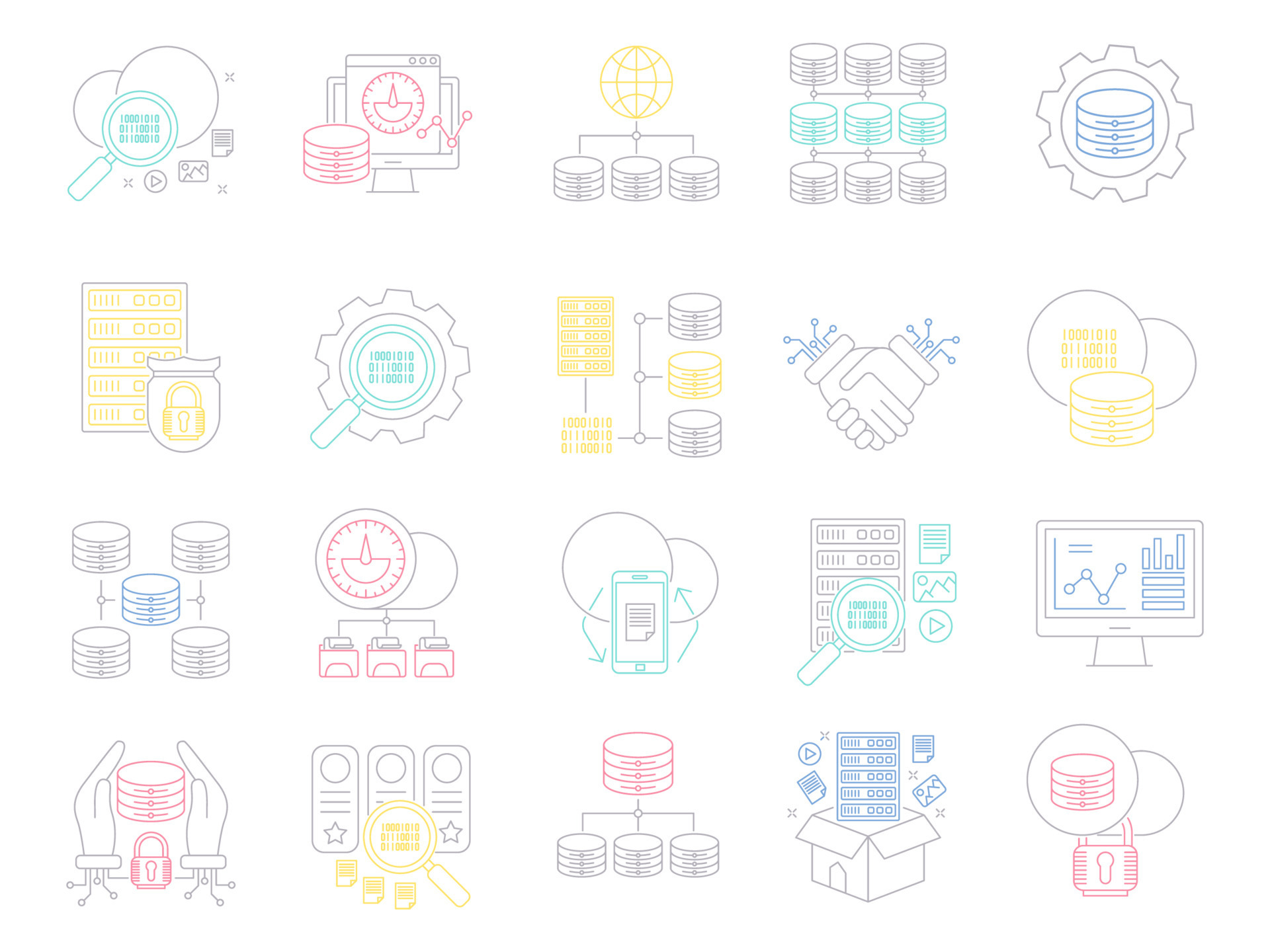 Big data icons, suitable for a wide range of digital creative projects ...