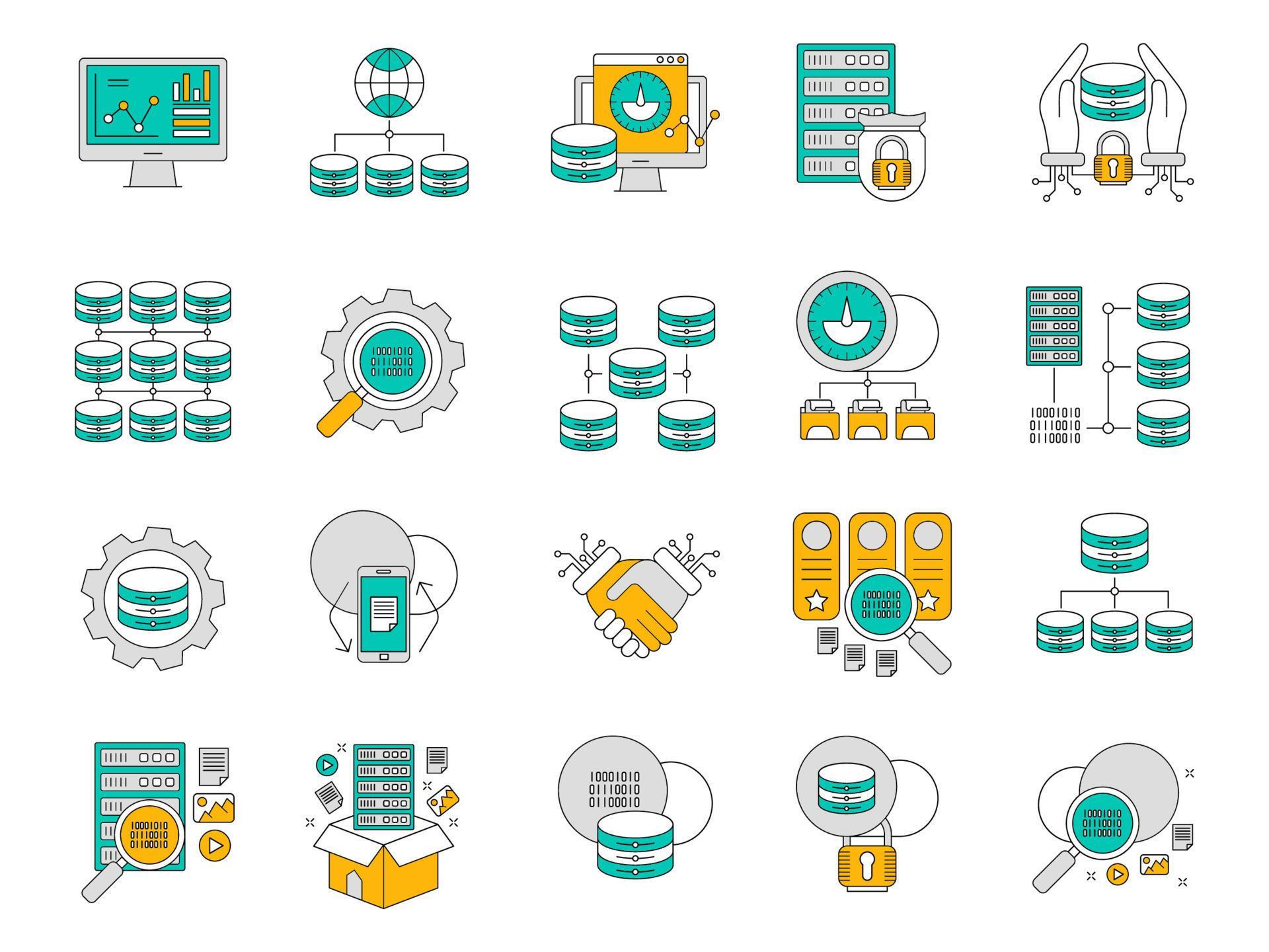 Big data icons, suitable for a wide range of digital creative projects ...