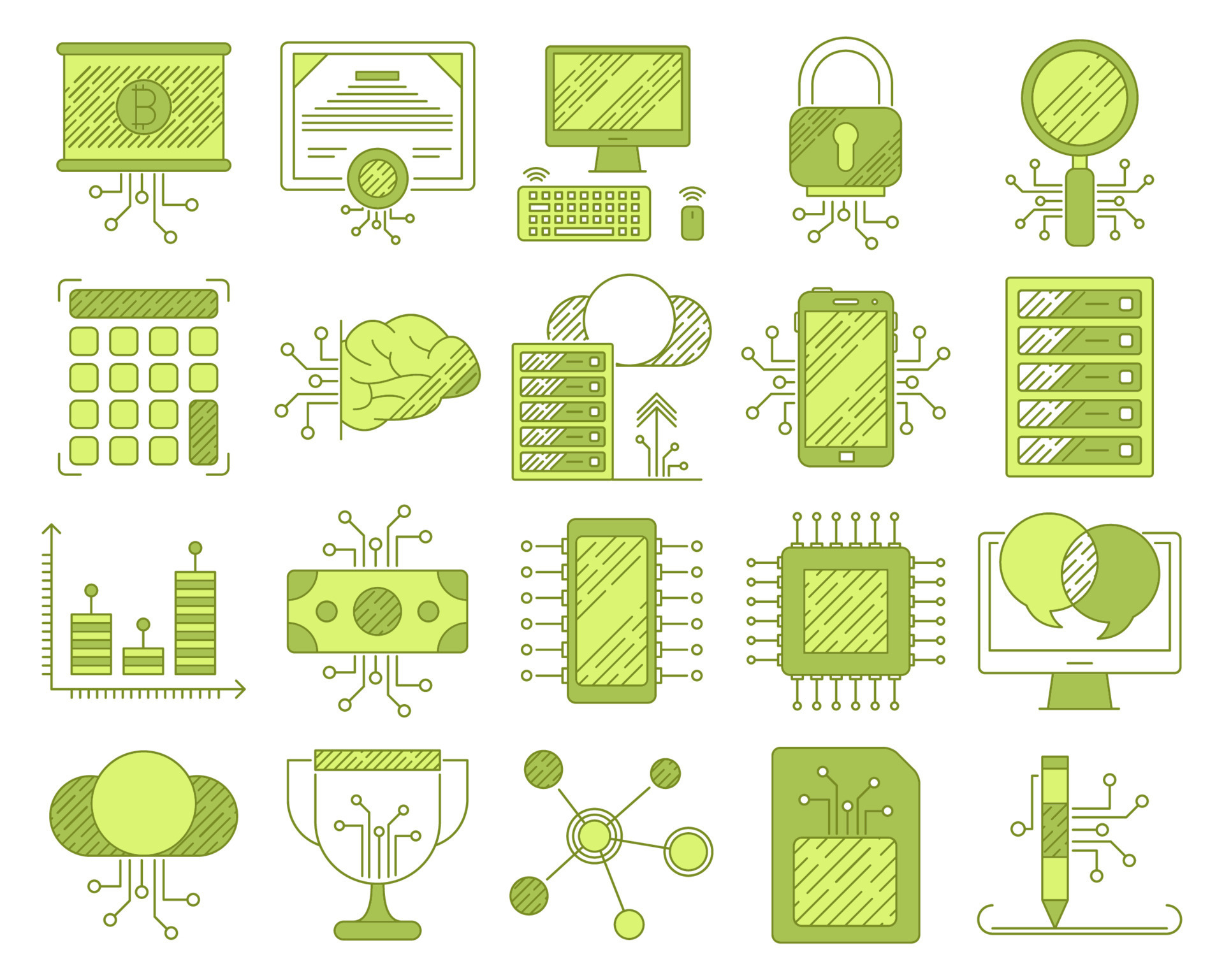 Digital services icons, suitable for a wide range of digital creative ...
