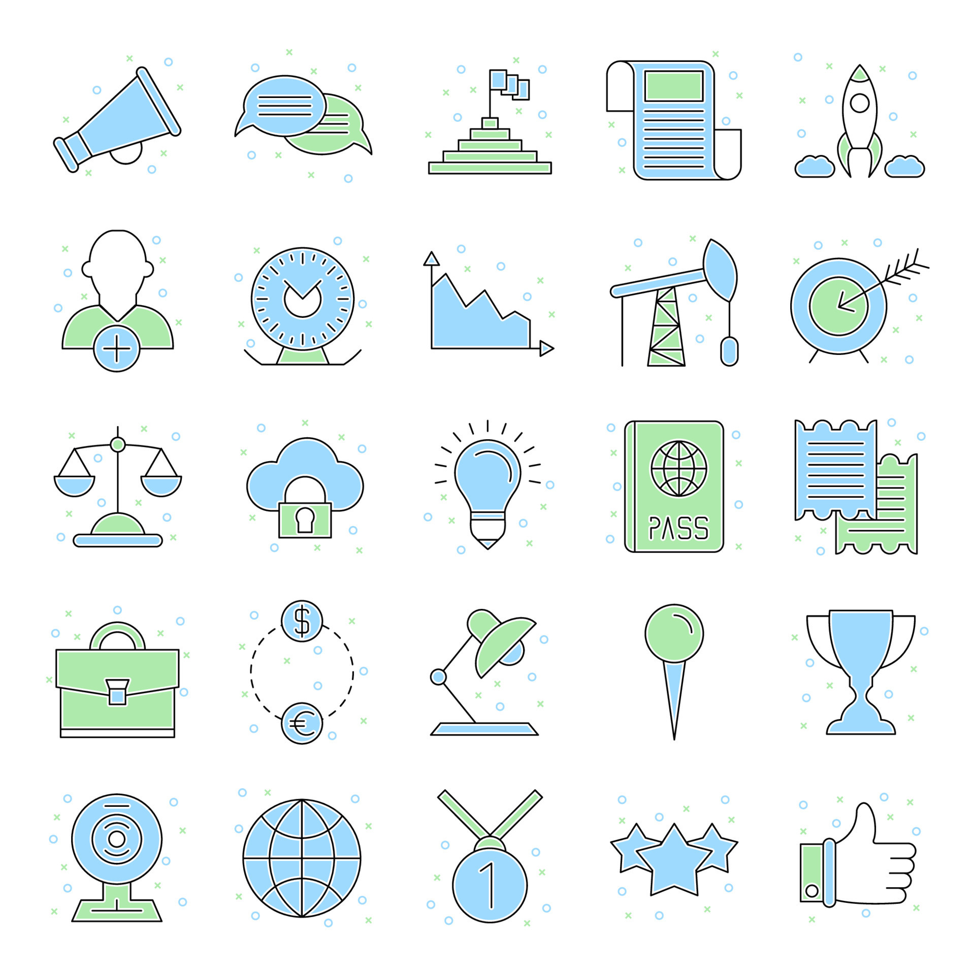 Business and finance icons, suitable for a wide range of digital ...