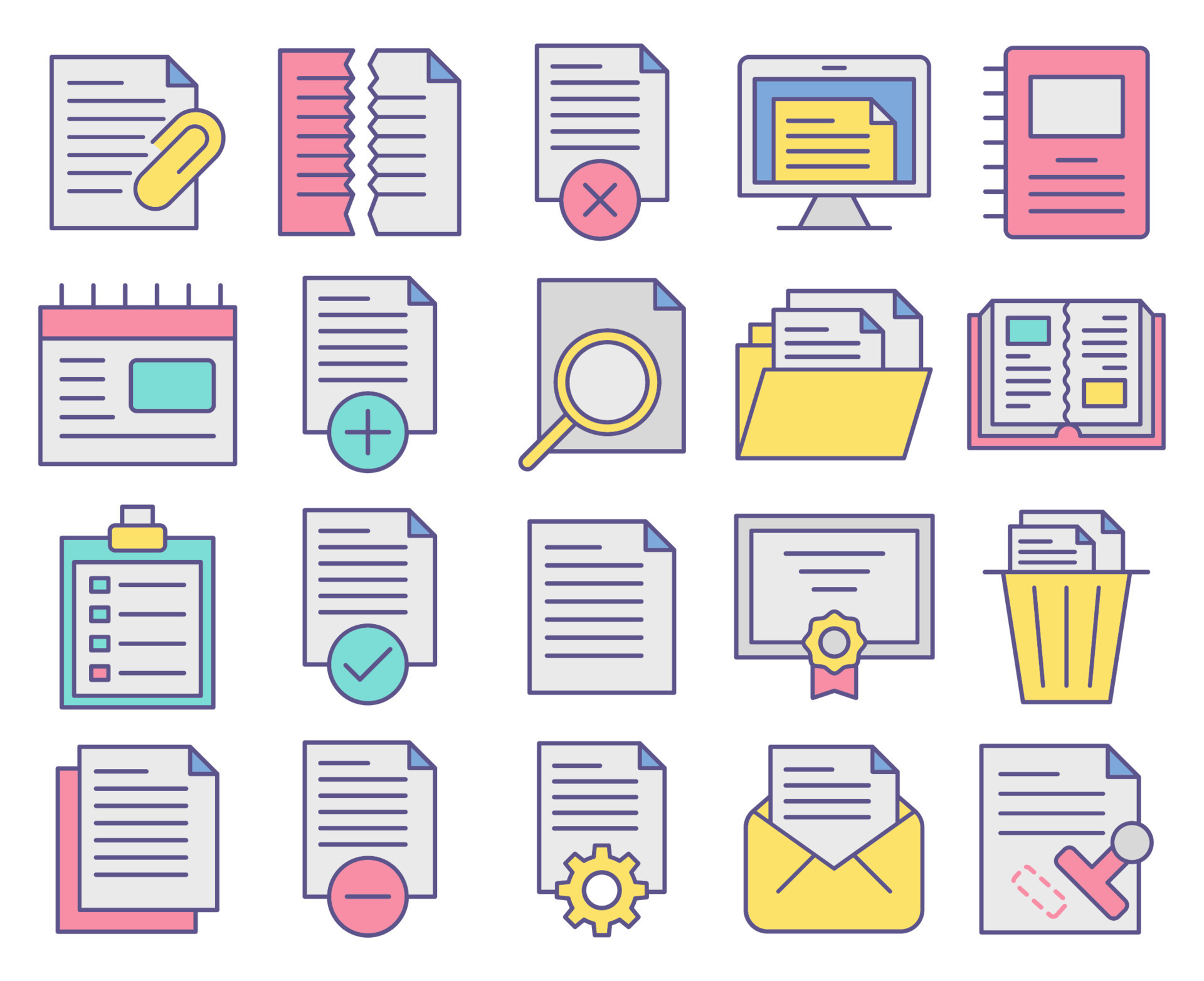 Documents icons, suitable for a wide range of digital creative projects ...