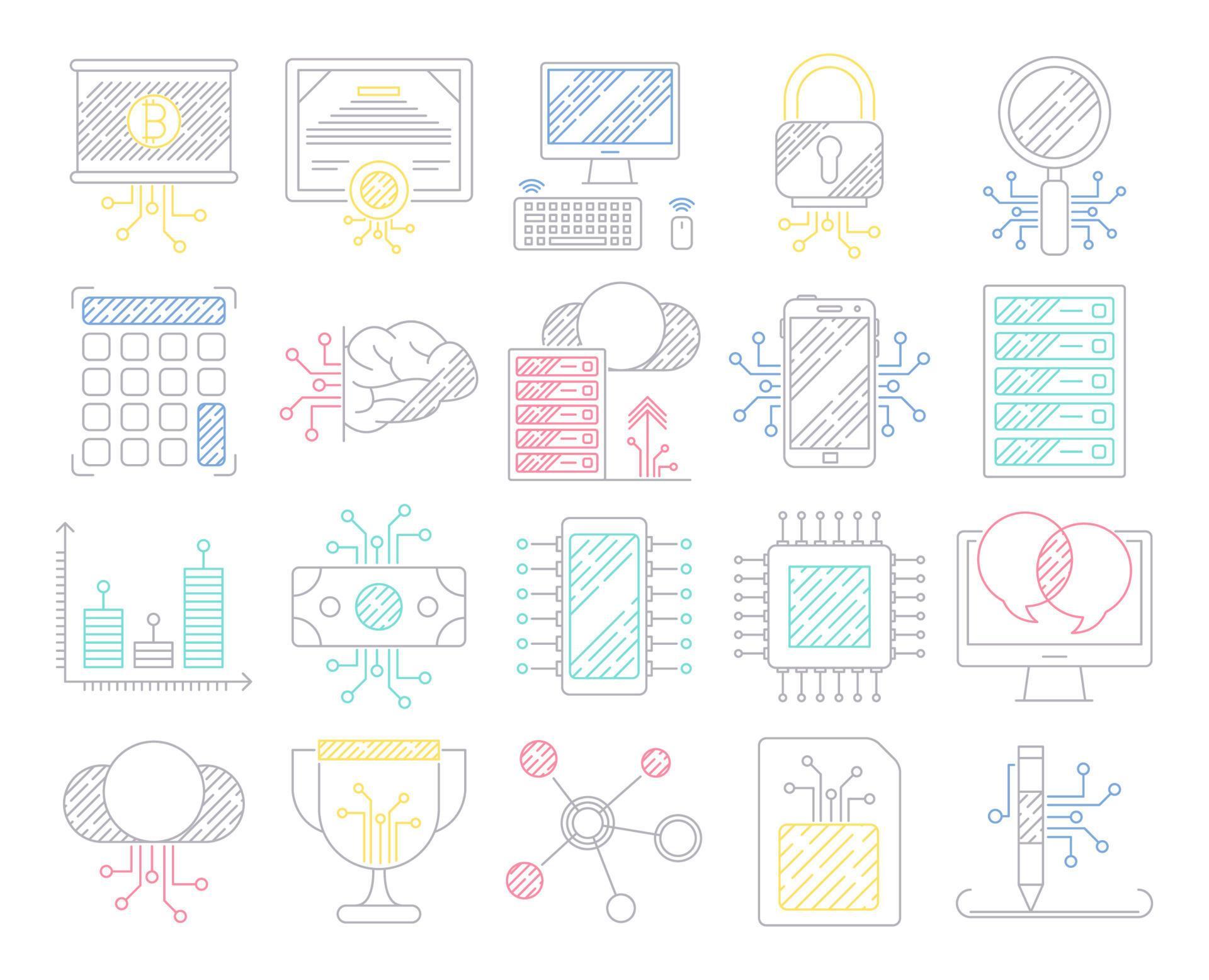 Digital services icons, suitable for a wide range of digital creative ...
