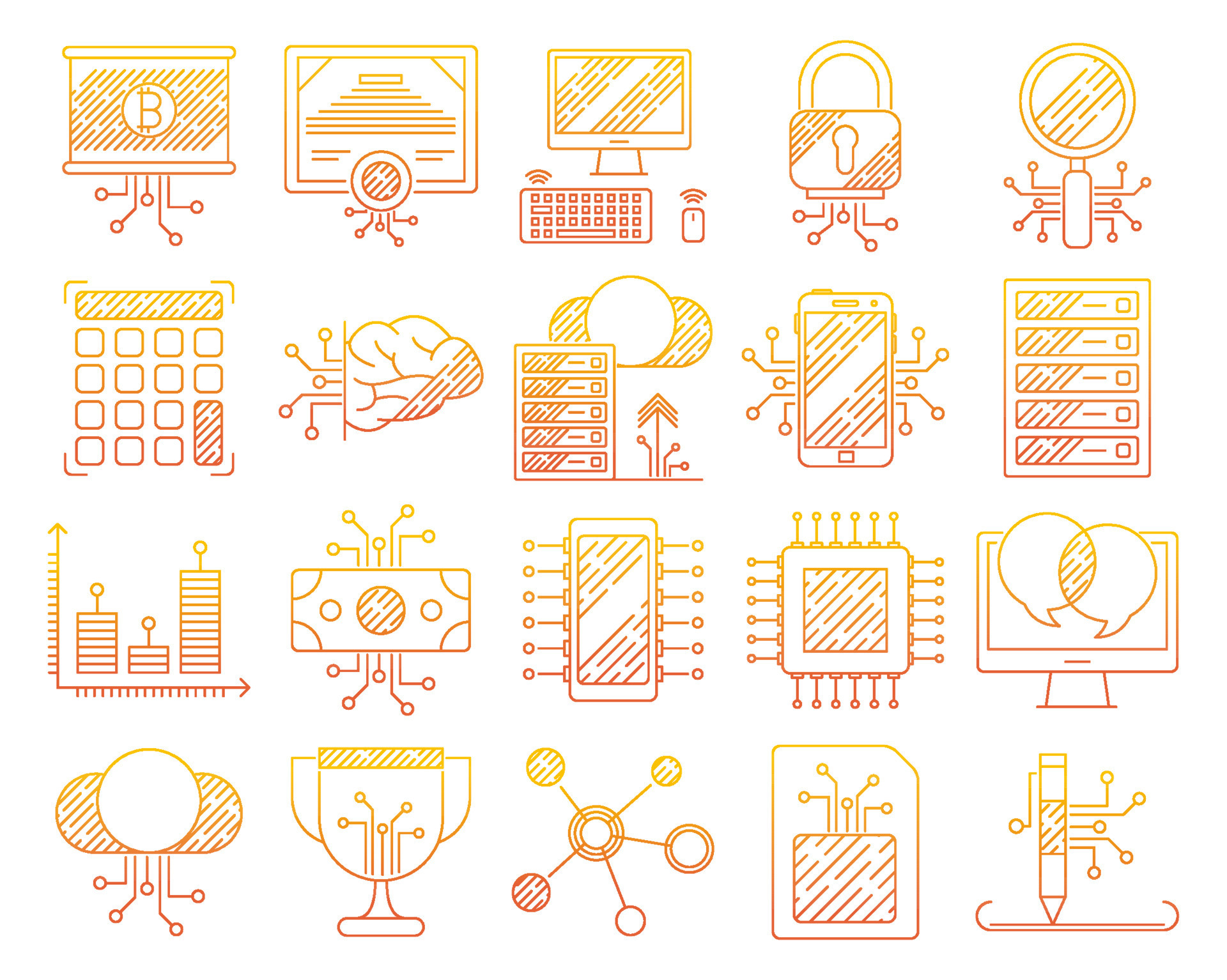 Digital Services Icons Suitable For A Wide Range Of Digital Creative Projects 17099971 Vector