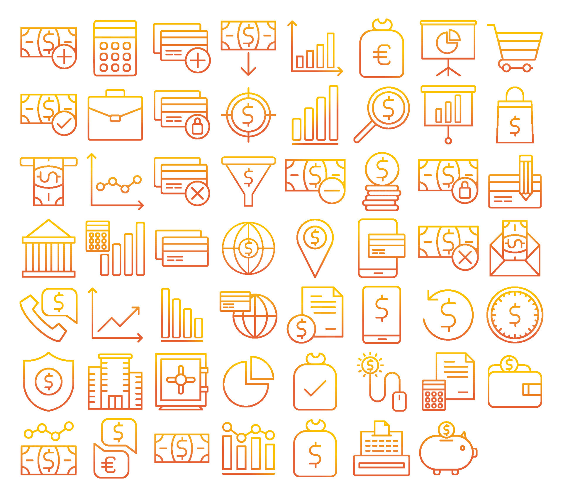Financial icons, suitable for a wide range of digital creative projects ...